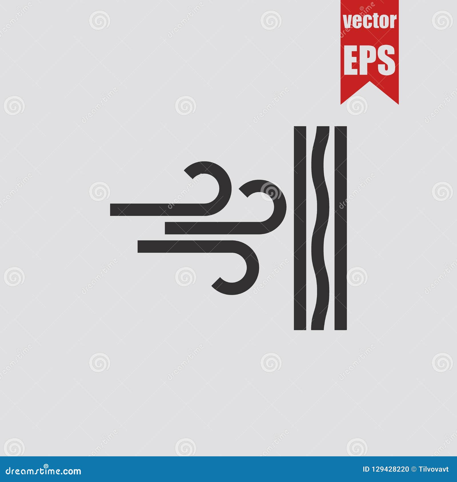 Wind Barrier Layer Icon in Flat Style.Vector Illustration. Stock ...