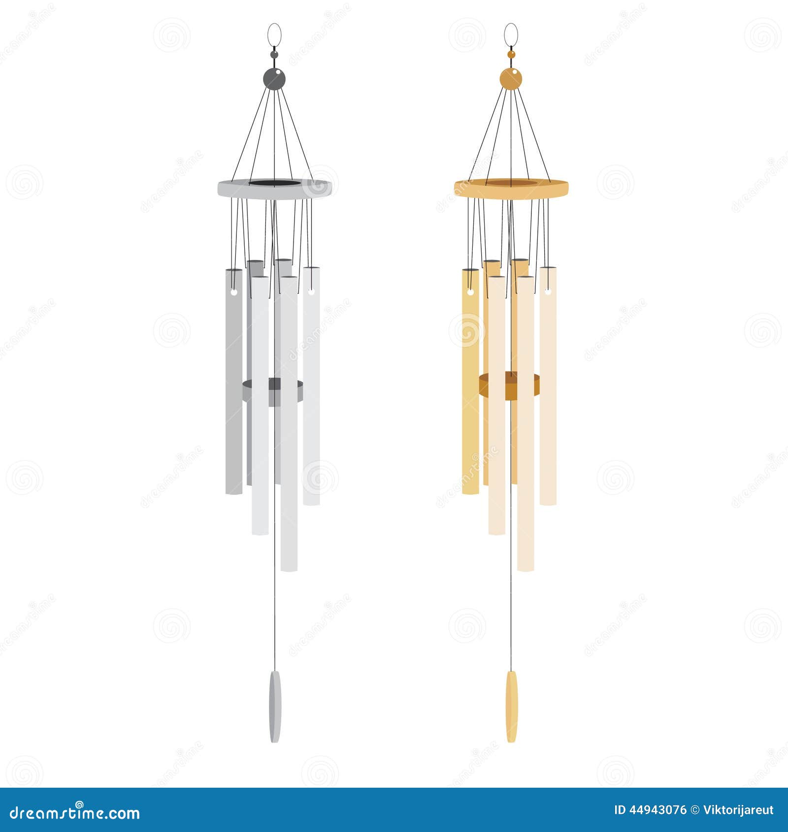 Wind bell stock vector. Illustration of melodic, gold - 44943076