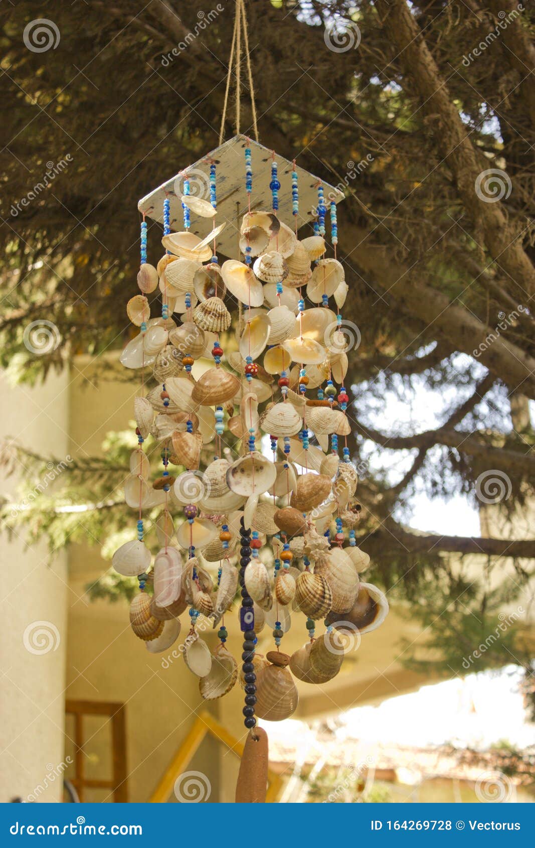 Wind Bell Made of Sea Shells Stock Photo - Image of decorate, wind ...