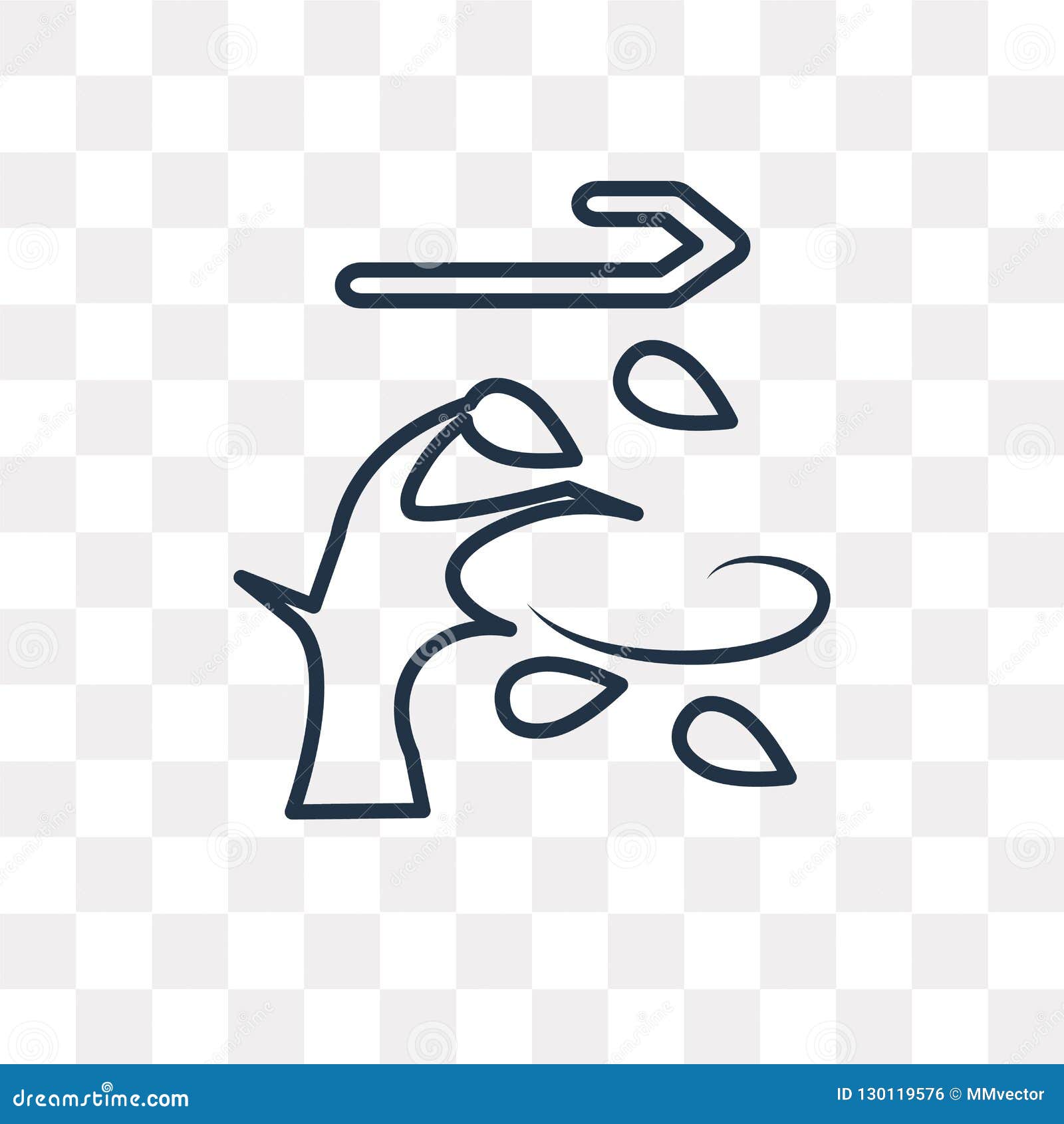 Wind and Bend Trees Vector Icon Isolated on Transparent Background ...