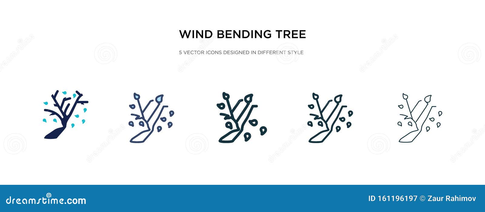 The Tree Is Bending By The Wind Vector Illustration | CartoonDealer.com ...