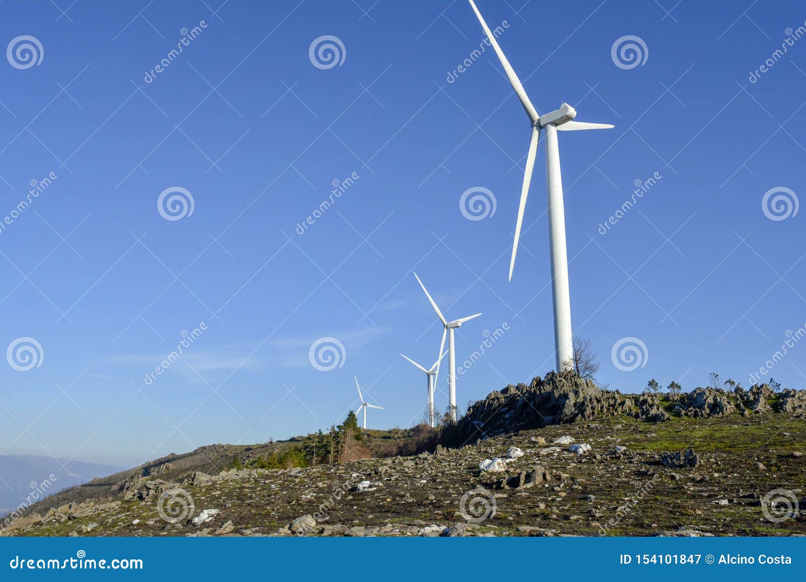 Wind blades in a row stock image. Image of columns, exterior - 154101847