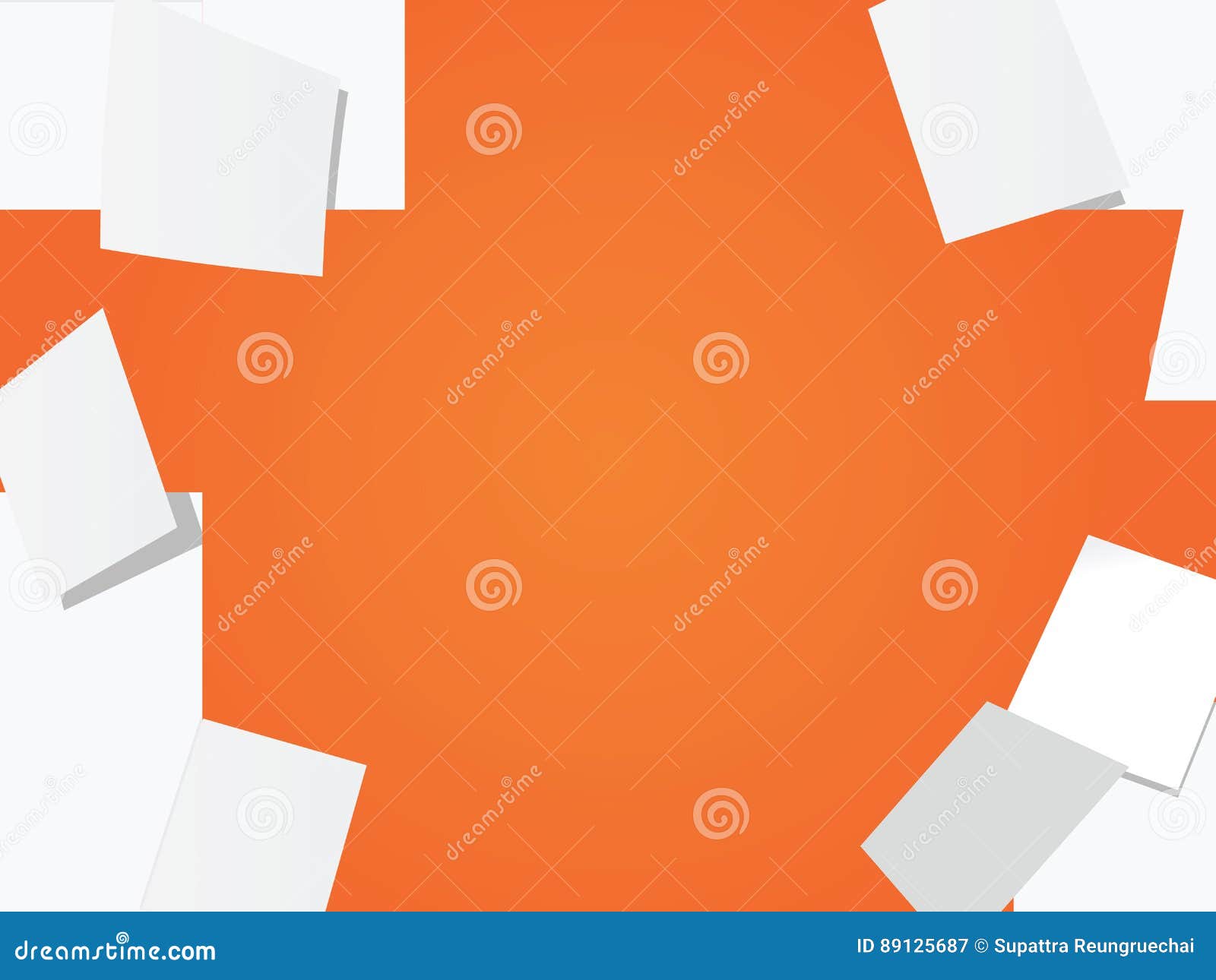 Wind Blow Paper Away and Show Orange Background. Vector Illustration ...