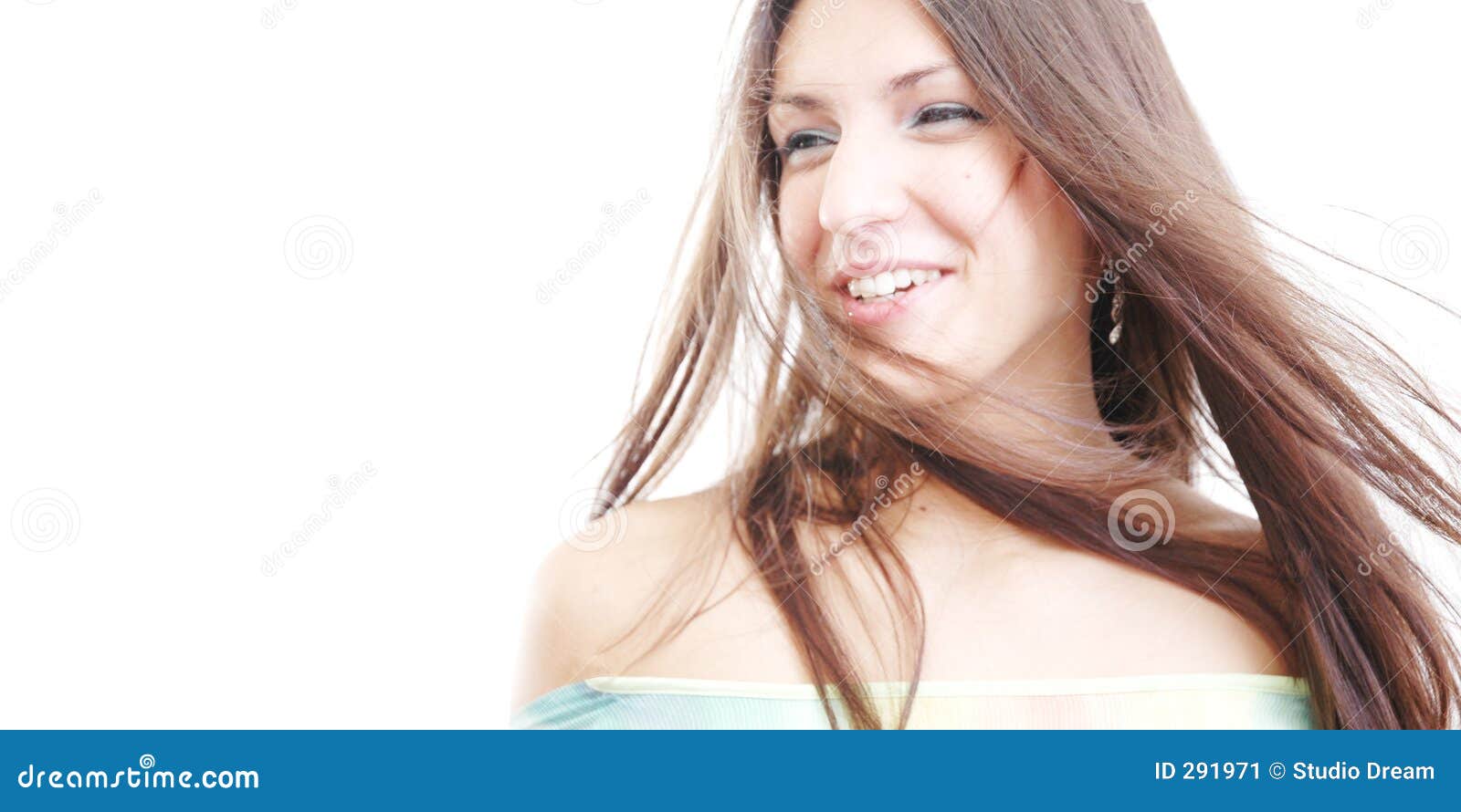 Wind Blowing On Girls Face. Close Up, Cute Adorable Little Model ...