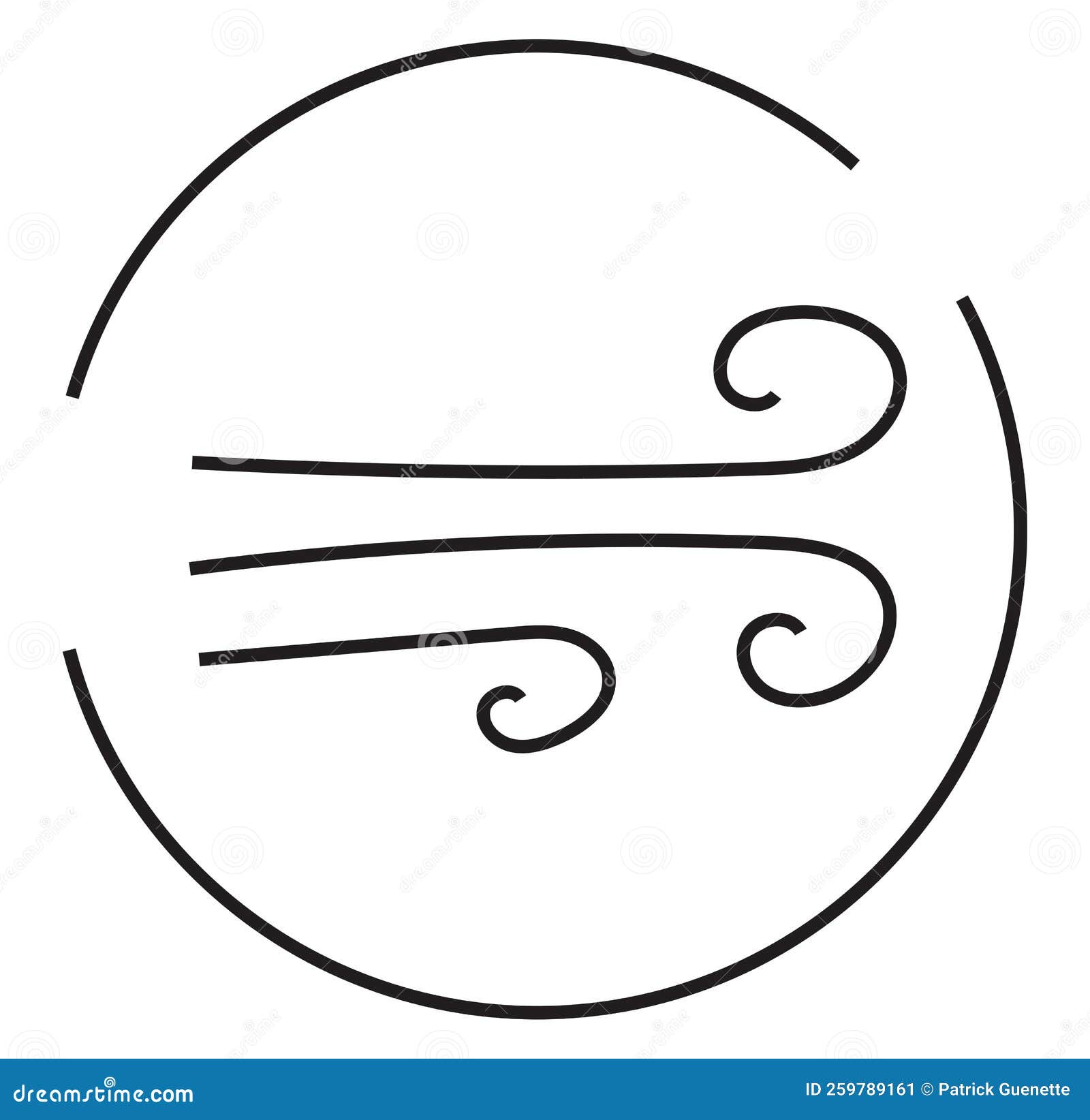 Wind blowing, icon icon stock vector. Illustration of wind - 259789161