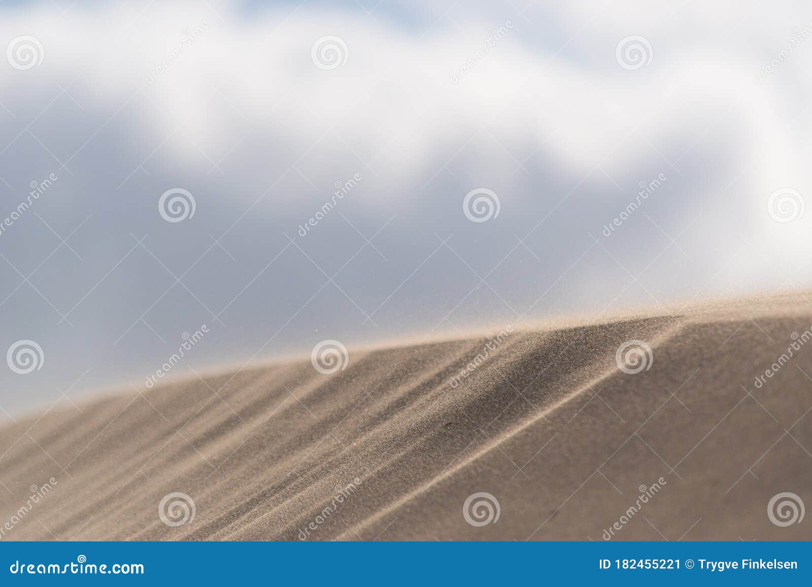 Wind Blowing Over a Sand Dune in a Desert Stock Image - Image of barren ...