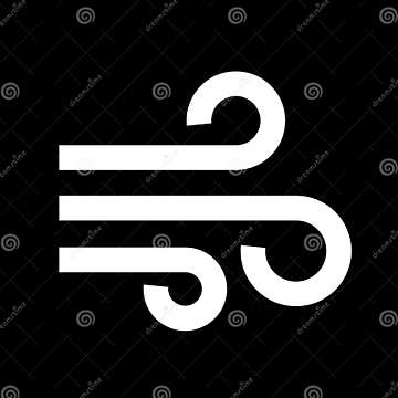 Wind Blowing Sign, Black and White Vector Illustration Stock Vector ...