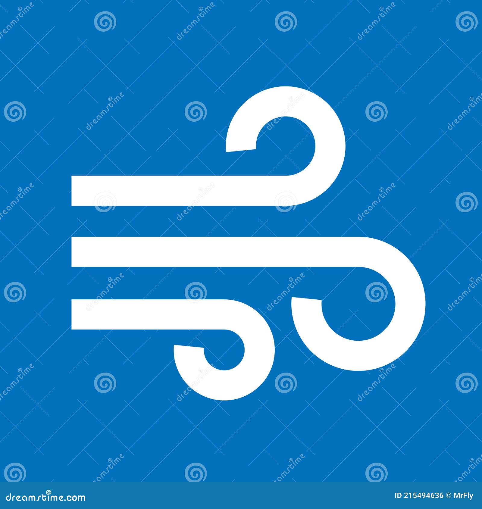 Wind Blowing Sign, Blue Vector Illustration Stock Vector - Illustration ...