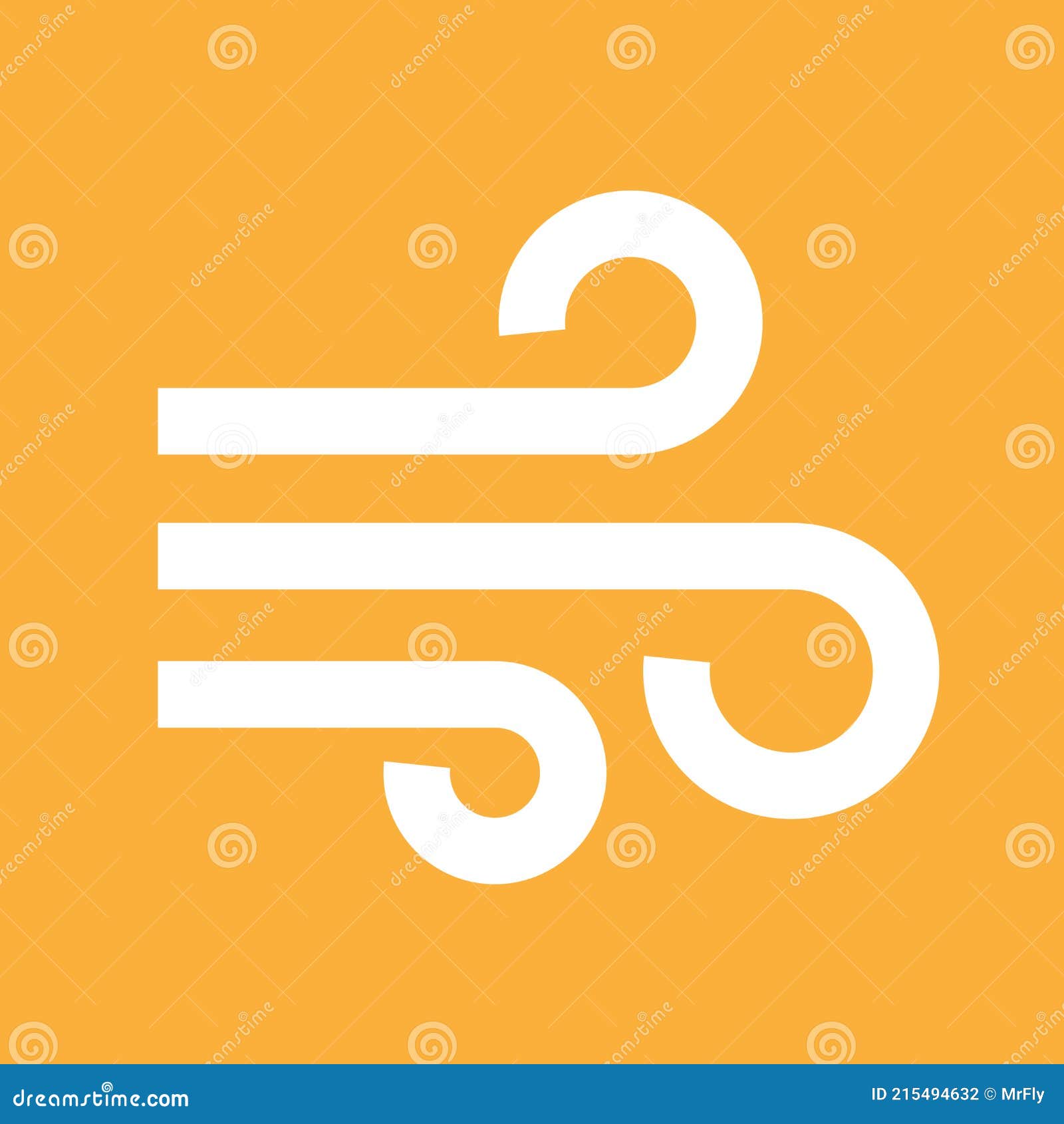 Wind Blowing Sign, Bright Orange Vector Illustration Stock Vector ...