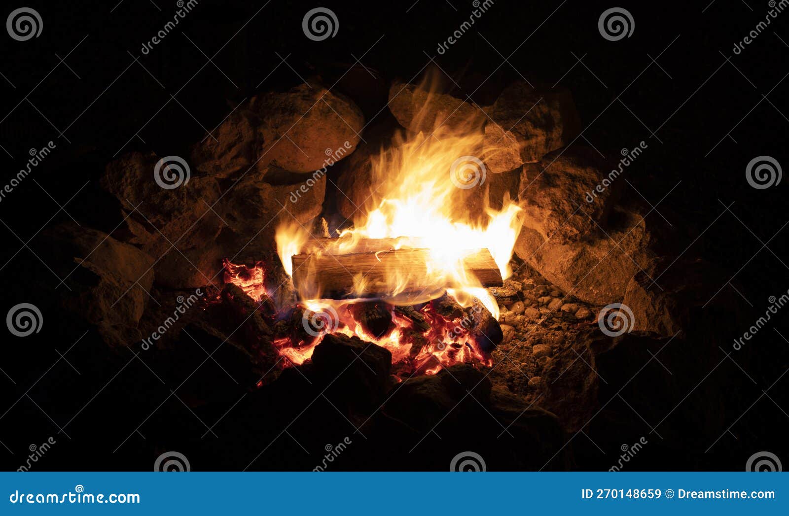 Wind blown campfire stock image. Image of flames, embers - 270148659