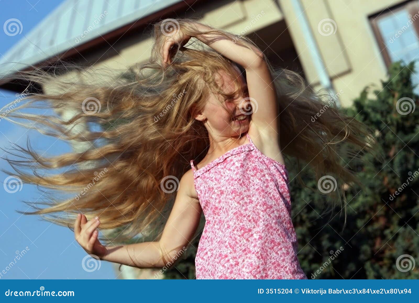 Wind-blown girl stock photo. Image of child, wave, glide - 3515204