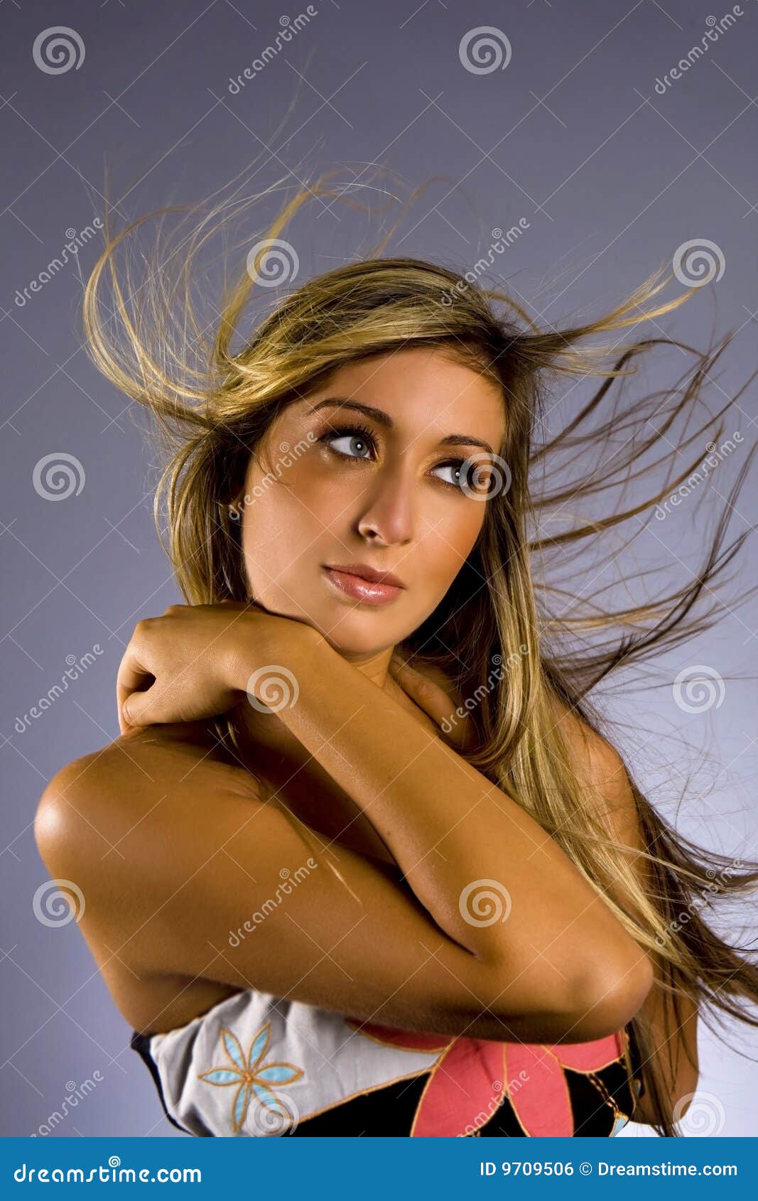 Wind blown hair stock photo. Image of caucasian, lipstick - 9709506