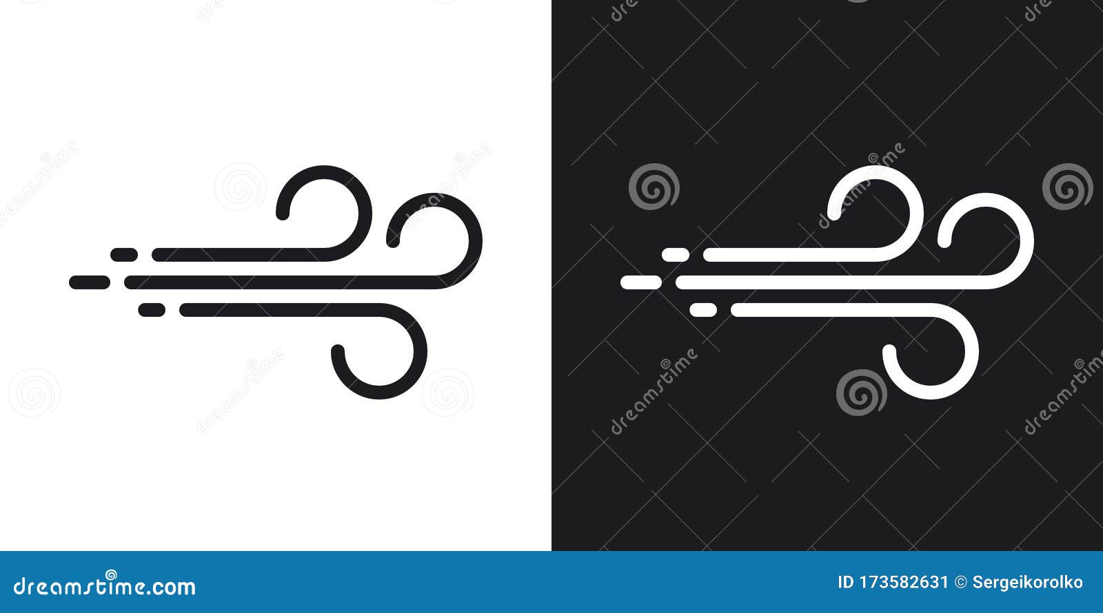 Breeze Icon In Different Style Vector Illustration. Two Colored And ...