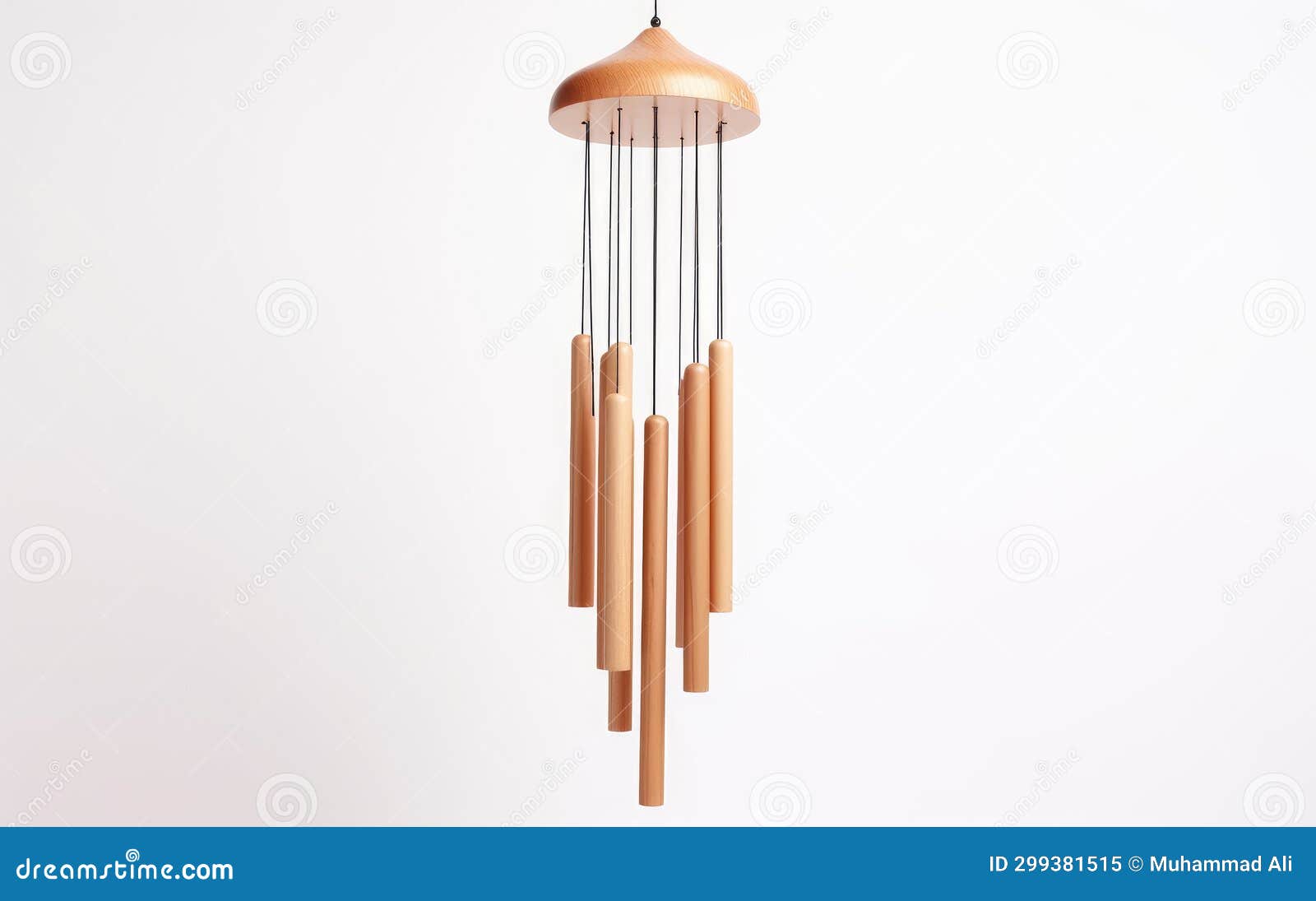 Wind Chime Elegance on White Background Stock Image - Image of ...