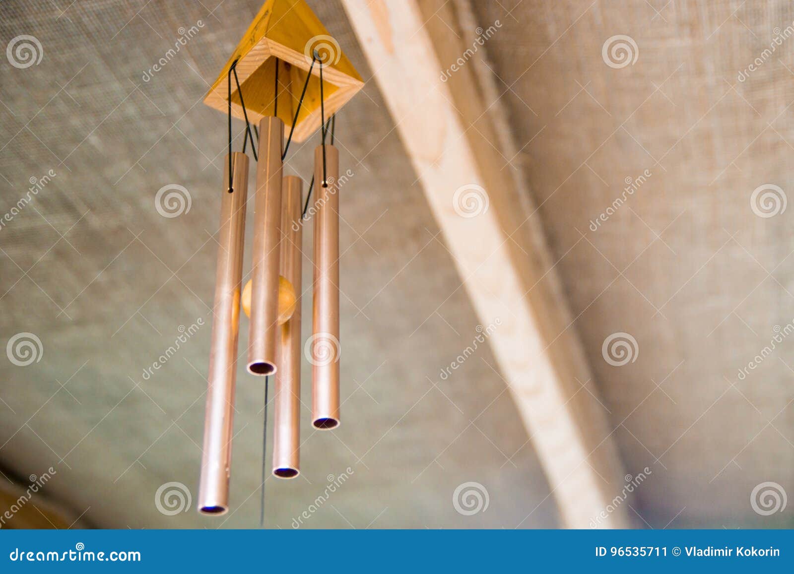 A Wind Chime Under the Roof of the Restaurant in Thailand Stock Image ...