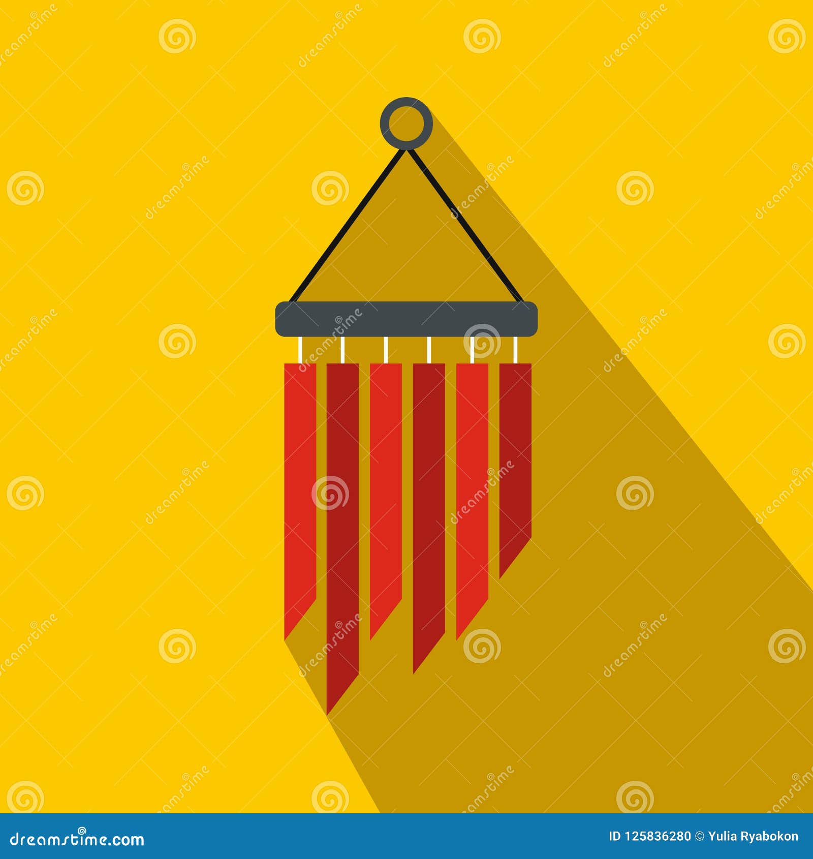 Wind Chimes Icon, Flat Style Stock Illustration - Illustration of ...