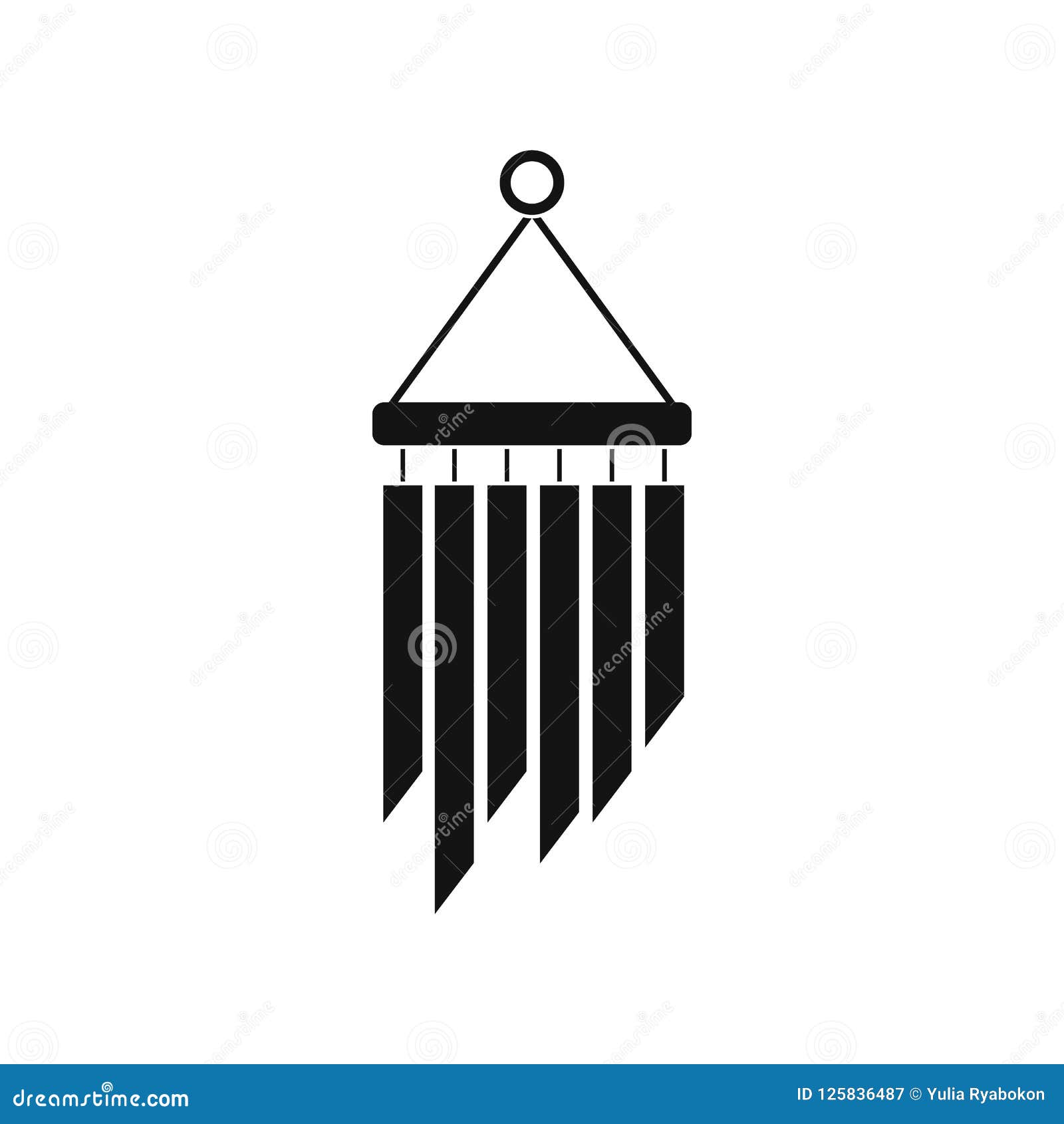 Wind Chimes Icon, Simple Style Stock Illustration - Illustration of ...