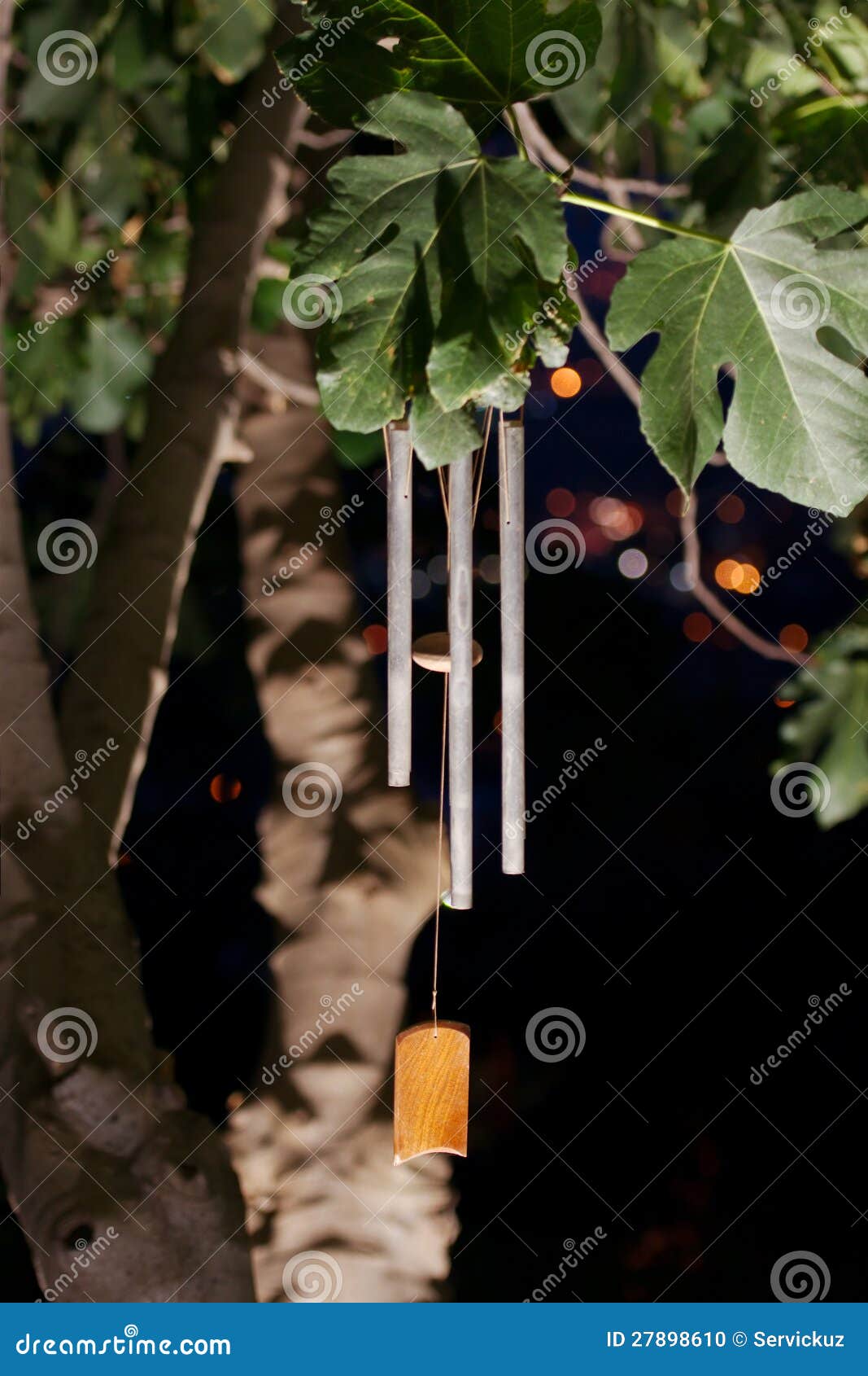 Wind chimes at night stock photo. Image of japanese, bell - 27898610