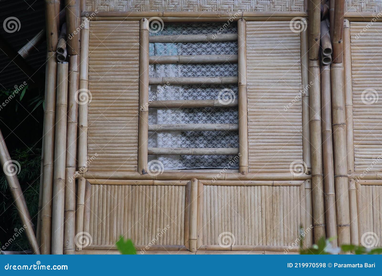 Wind Circulation Windows with Frames and Walls Made of Bamboo Stock ...