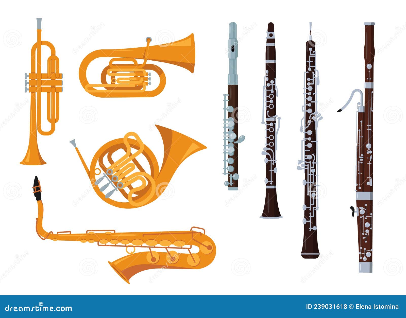 Set Of Classical Orchestral Stringed Bowed Musical Instruments Vector ... Set Of Classical Orchestral Stringed Bowed Musical Instruments Vector ...