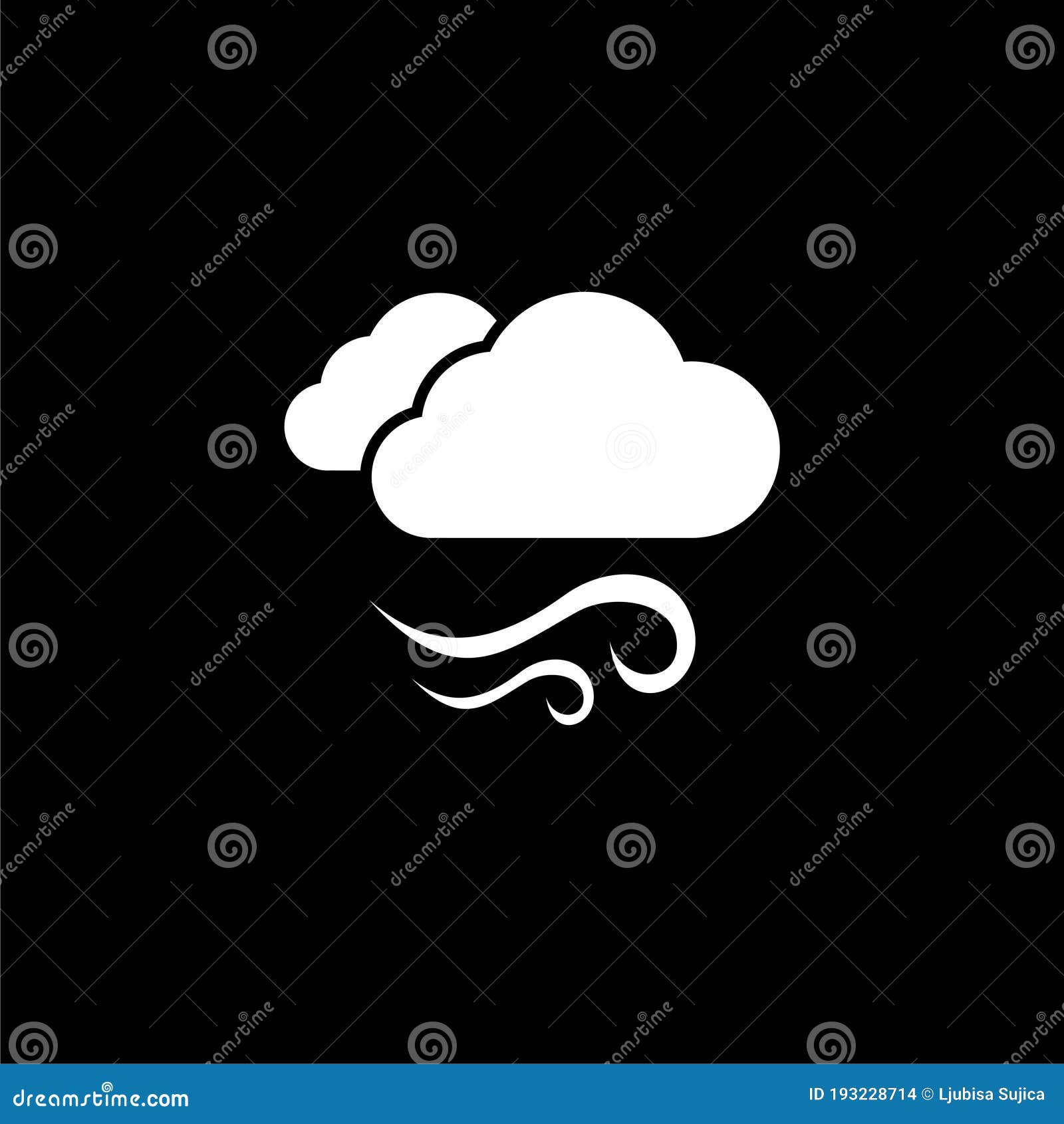 Wind Cloud And Crescent Moon Filled Outline Icon Cartoon Vector ...