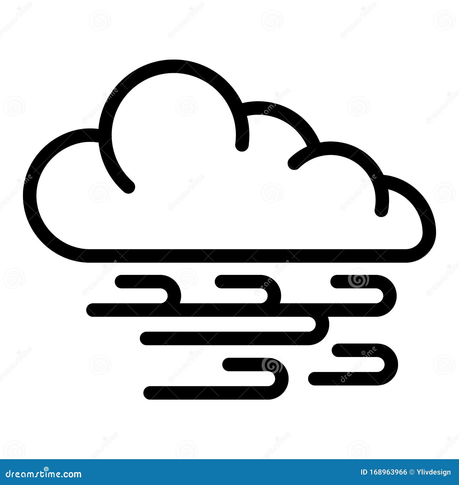 Wind Cloud Icon, Outline Style Stock Vector - Illustration of storm ...