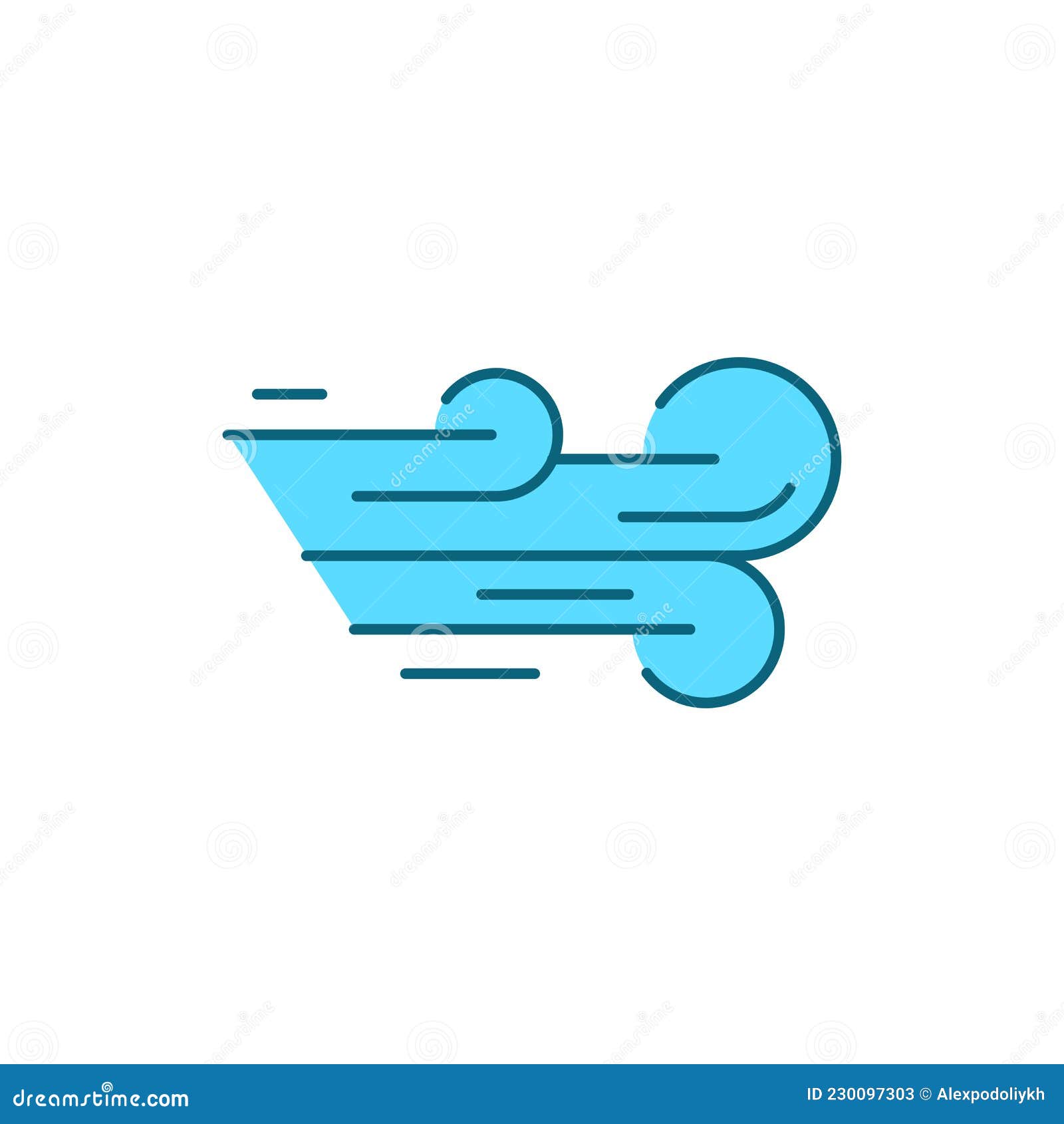 Wind Color Line Icon. Editable Stroke. Stock Vector - Illustration of ...