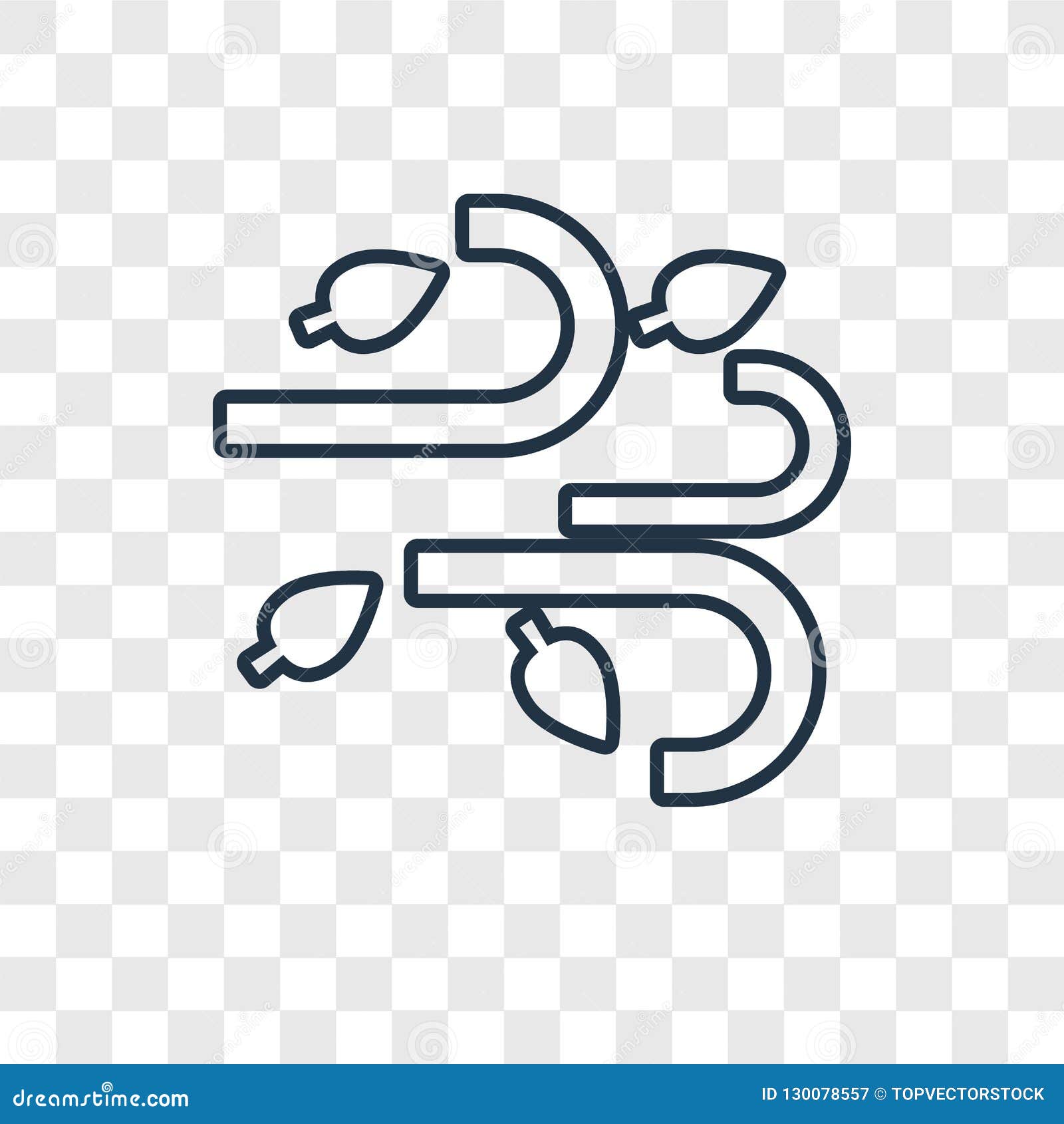 Wind Concept Vector Linear Icon Isolated on Transparent Background ...