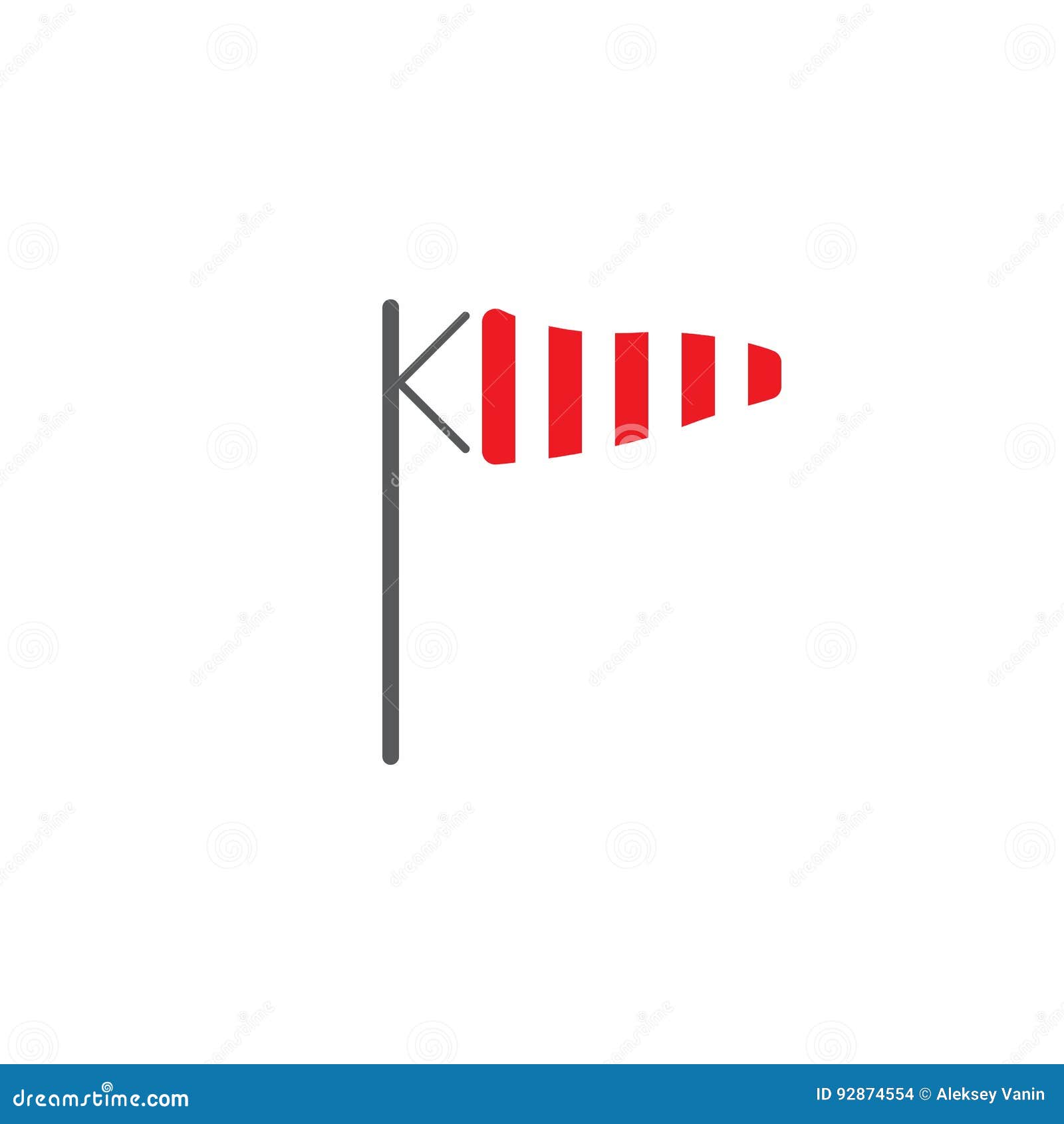 Wind Cone Icon Isolated on White Background. Vector Illustration Stock ...