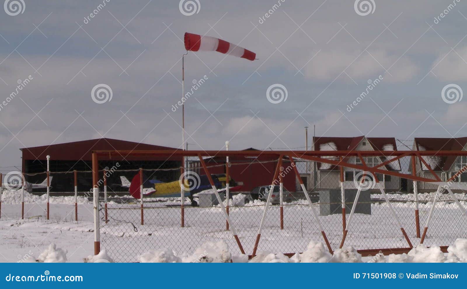 Wind cone on a runway. stock footage. Video of airstrip - 71501908
