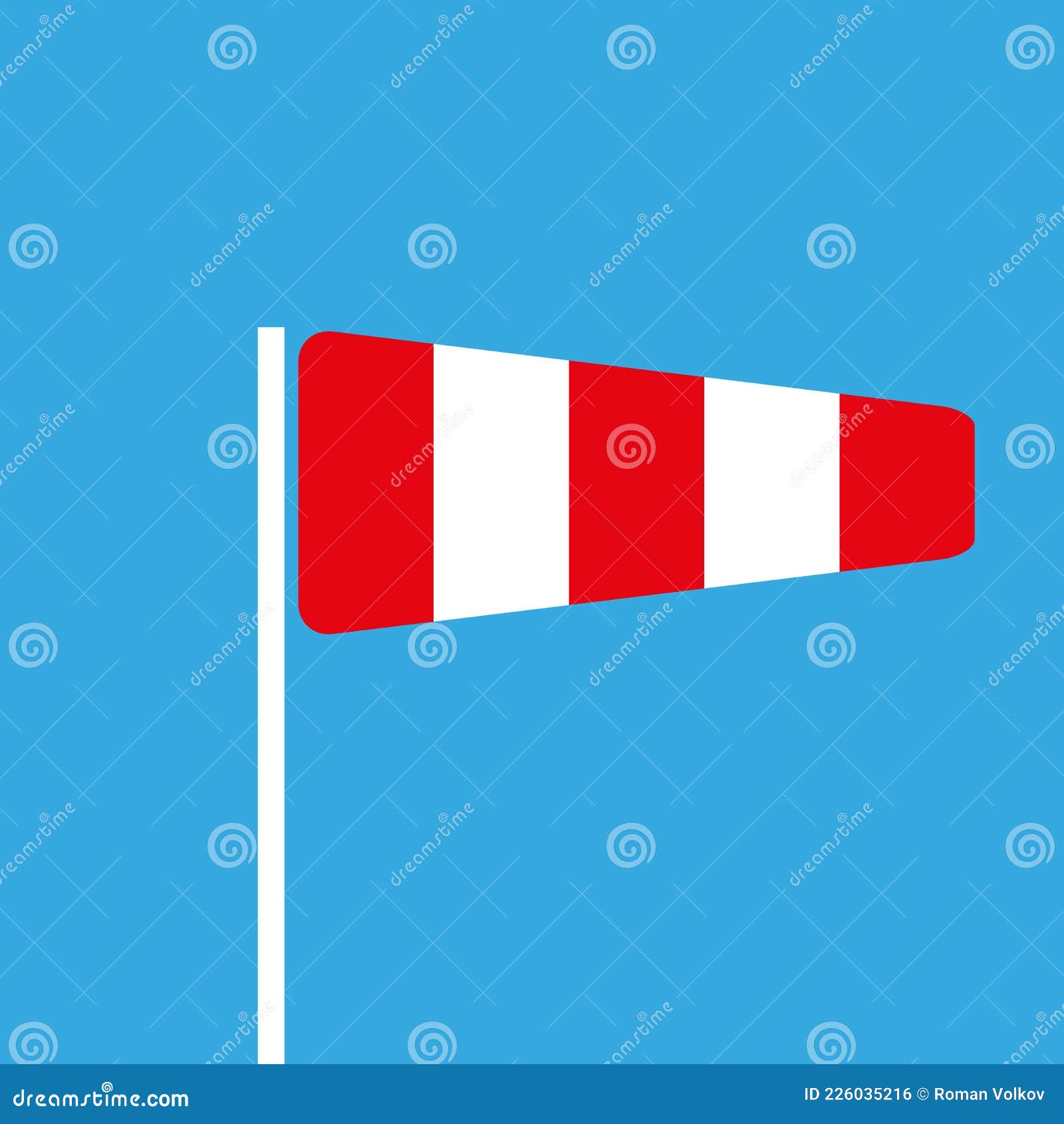 Wind Cone or Windsock Vector Flat Icon Stock Vector - Illustration of ...