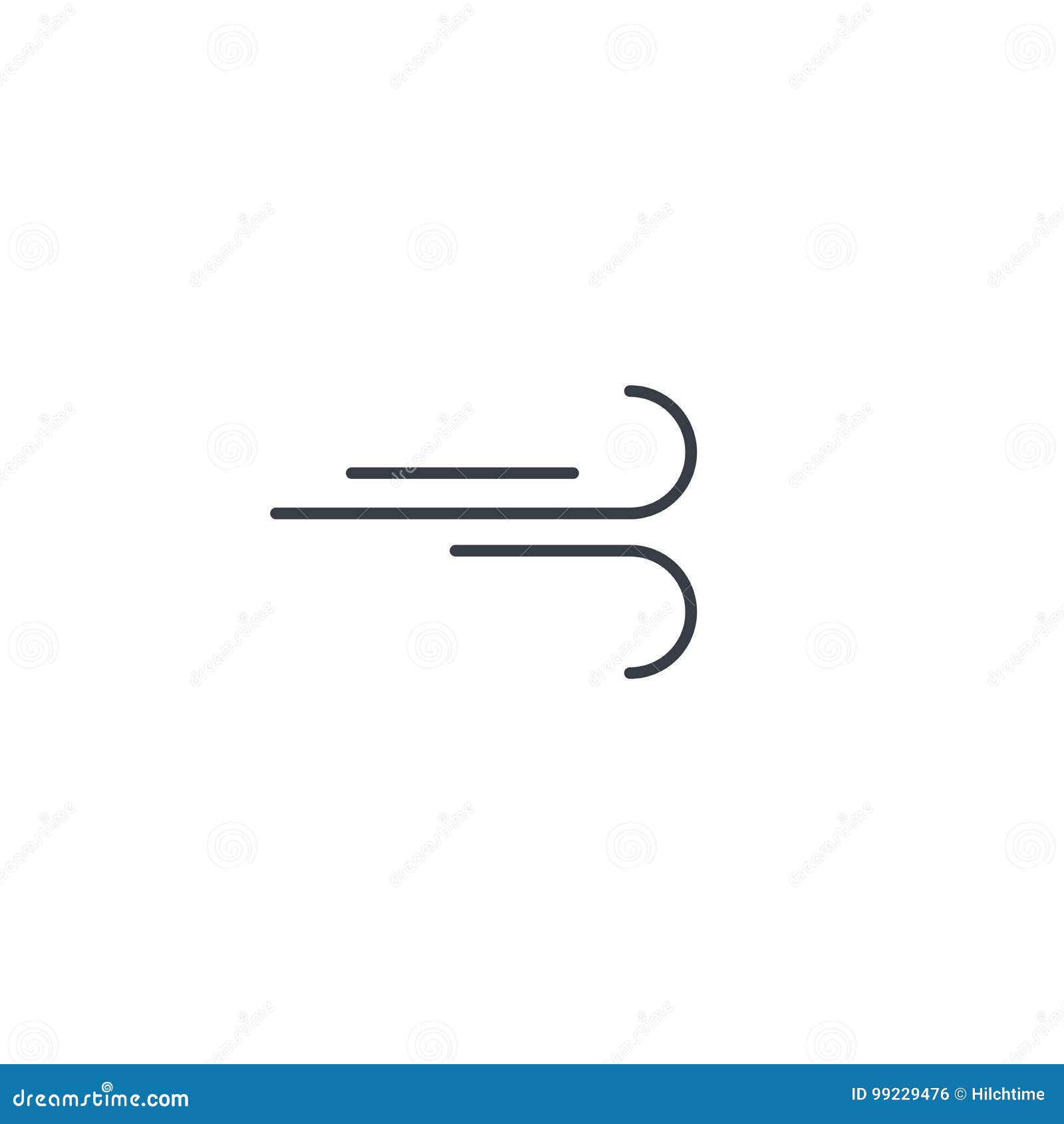 Windy Weather Icon Isolated On White Vector Image | CartoonDealer.com ...