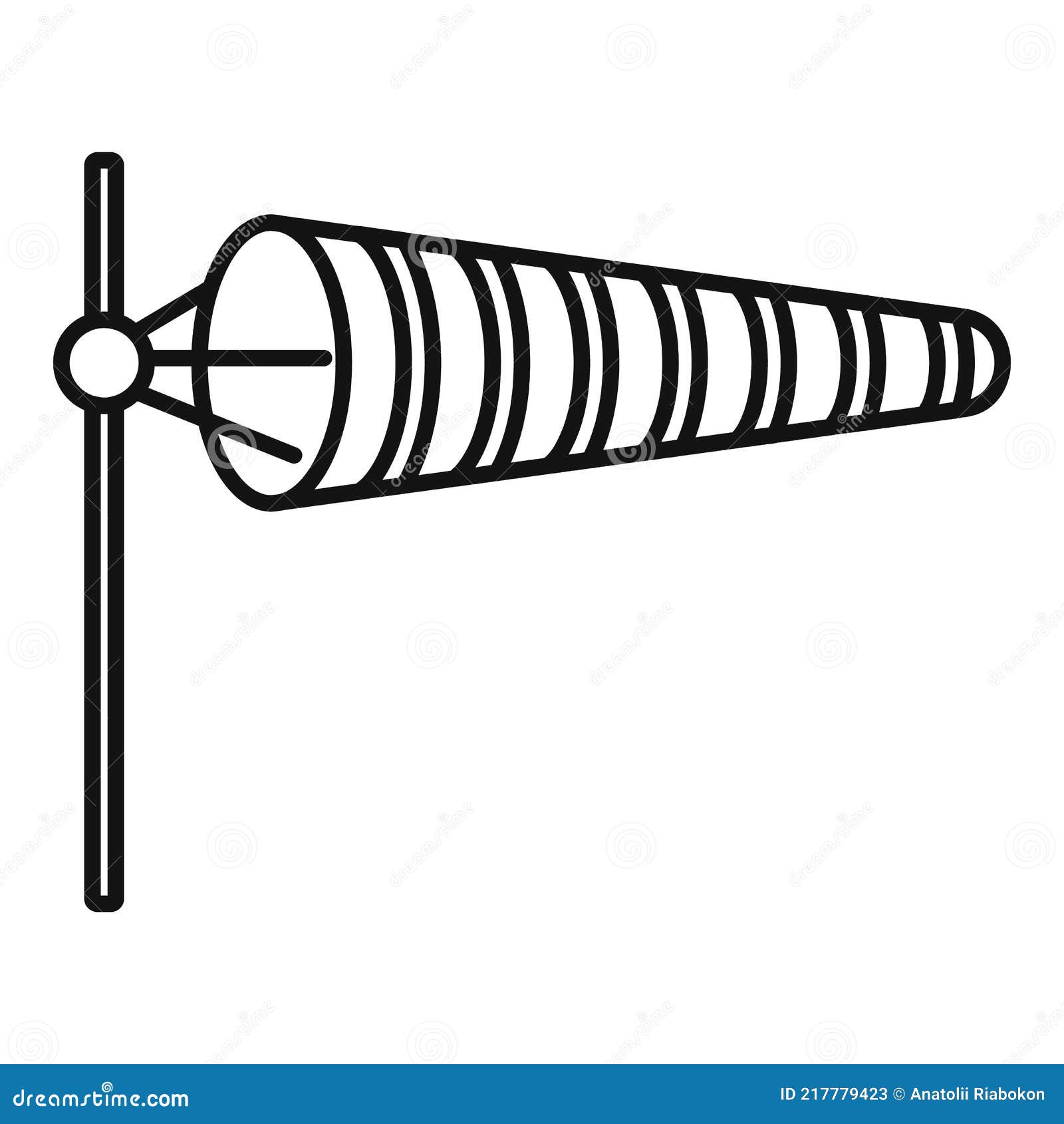 Wind Direction Flag Icon, Outline Style Stock Vector - Illustration of ...