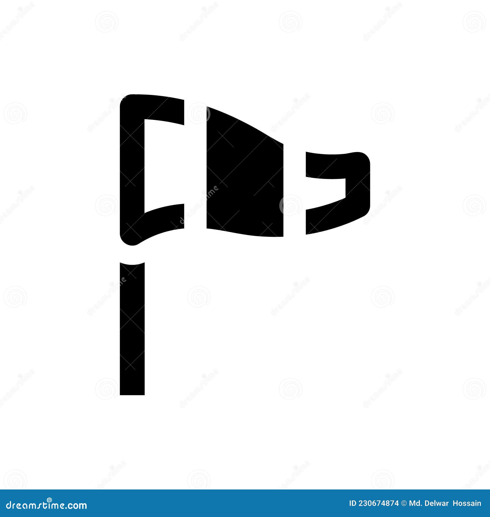 Wind direction flag icon stock vector. Illustration of icon - 230674874