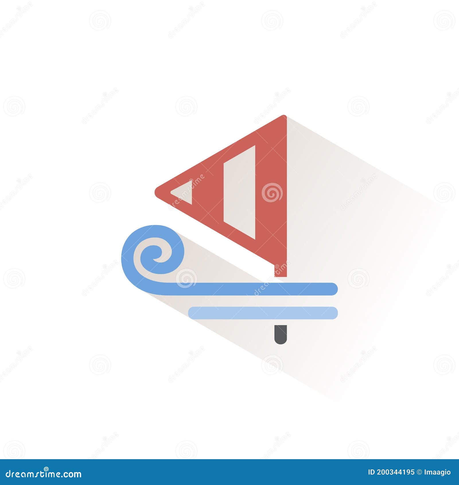 Wind Direction and Flag. Isolated Color Icon. Weather Vector ...