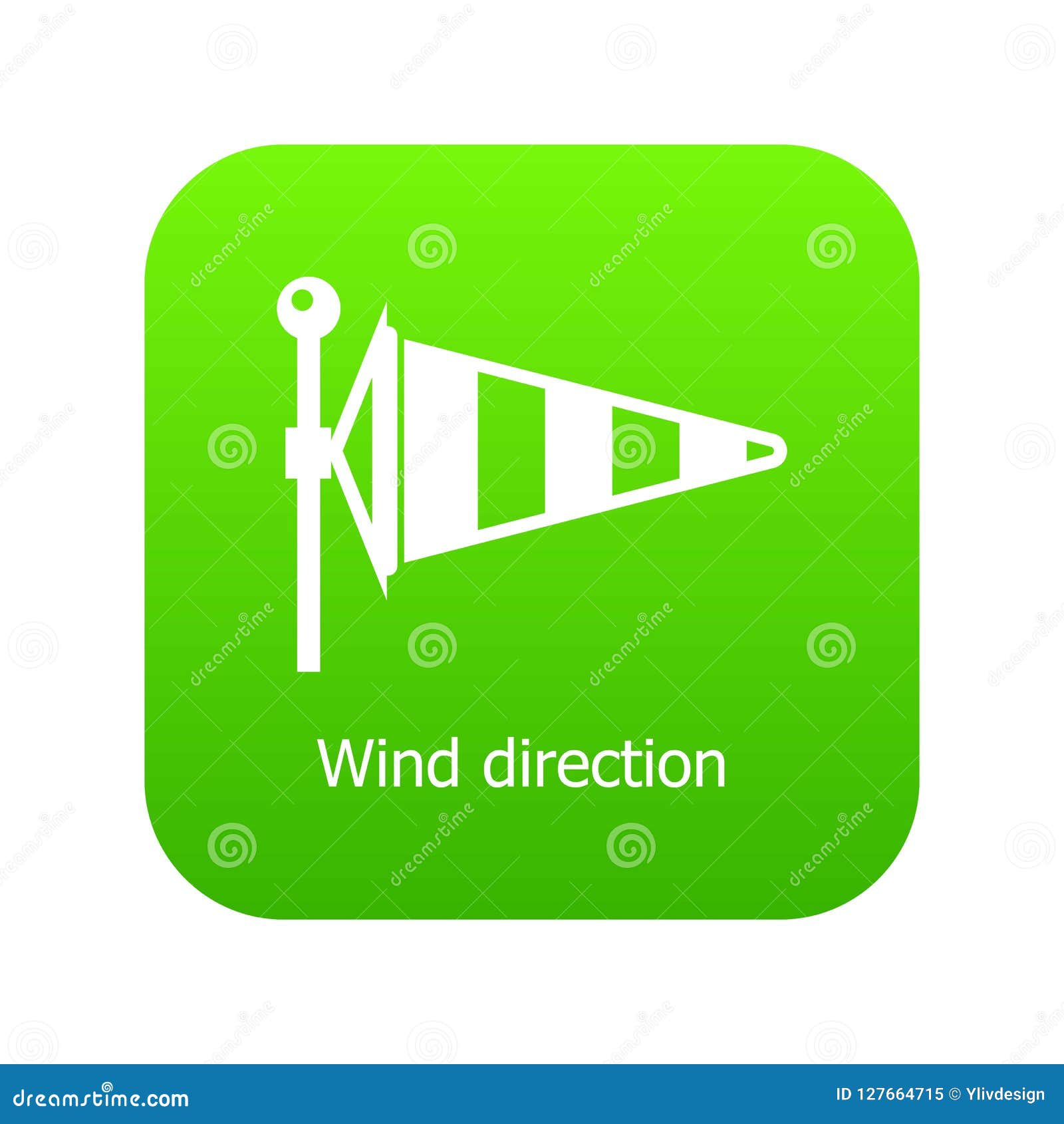 Wind Direction Icon Green Vector Stock Vector - Illustration of nature ...