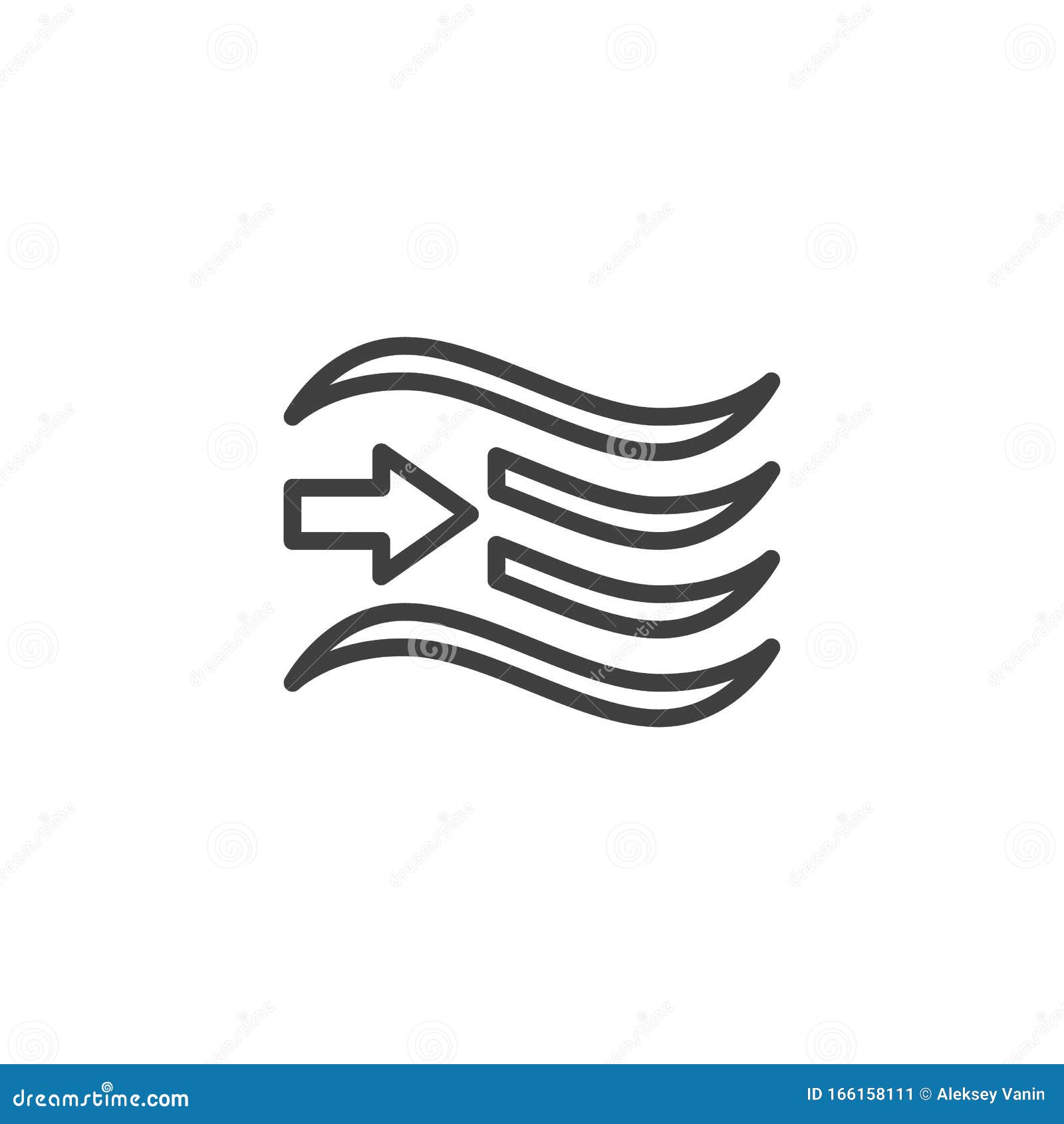 Wind Direction Line Icon Stock Vector Illustration Of Tornado 166158111