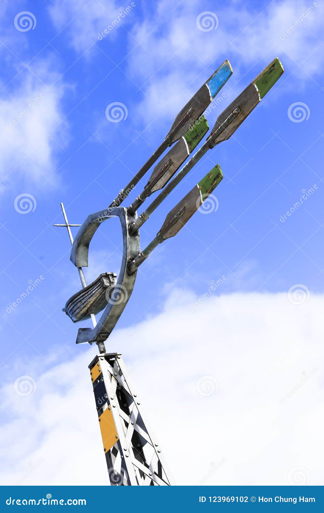 Wind Directional Telling Device Made Out of Steel Rowing Oars Stock ...