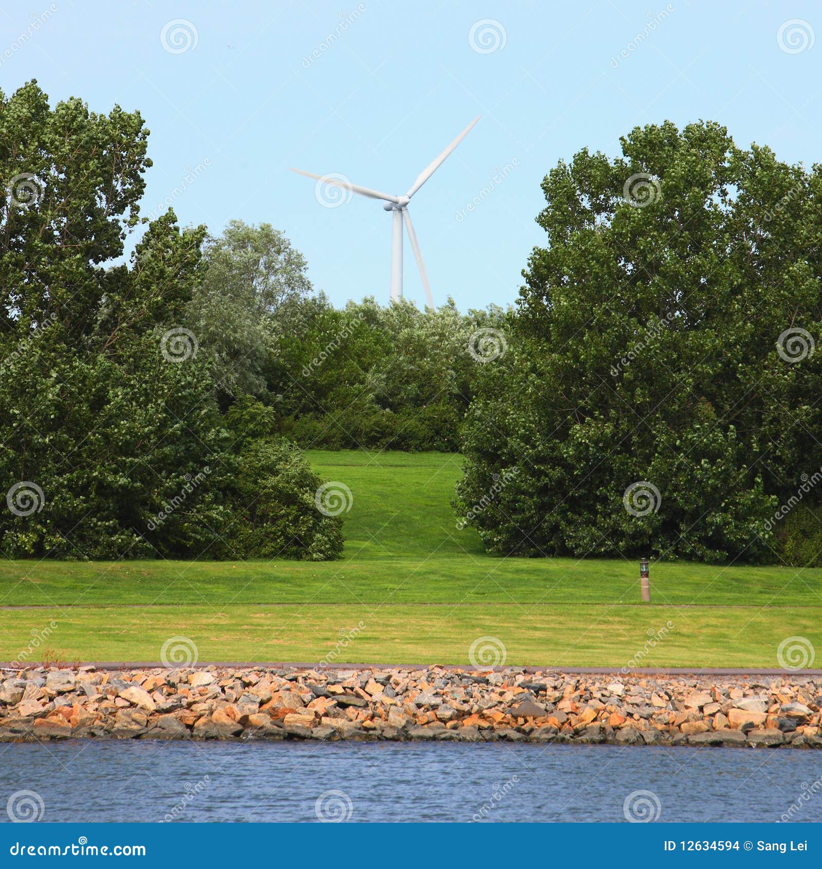 Wind-driven generator stock photo. Image of grass, beauty - 12634594