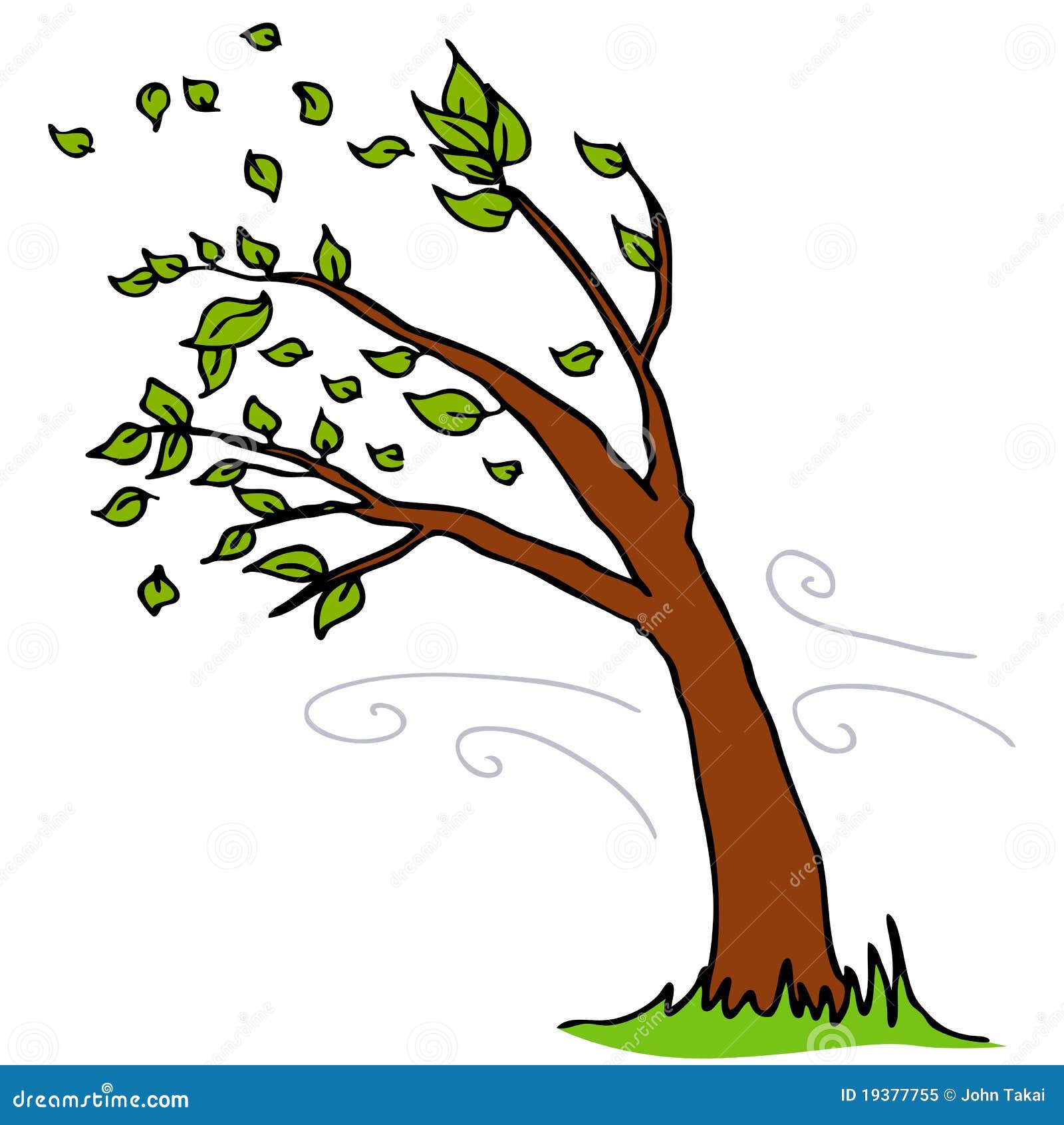 Wind-durchbrennenblätter Weg Vom Baum Vektor Abbildung - Illustration ...