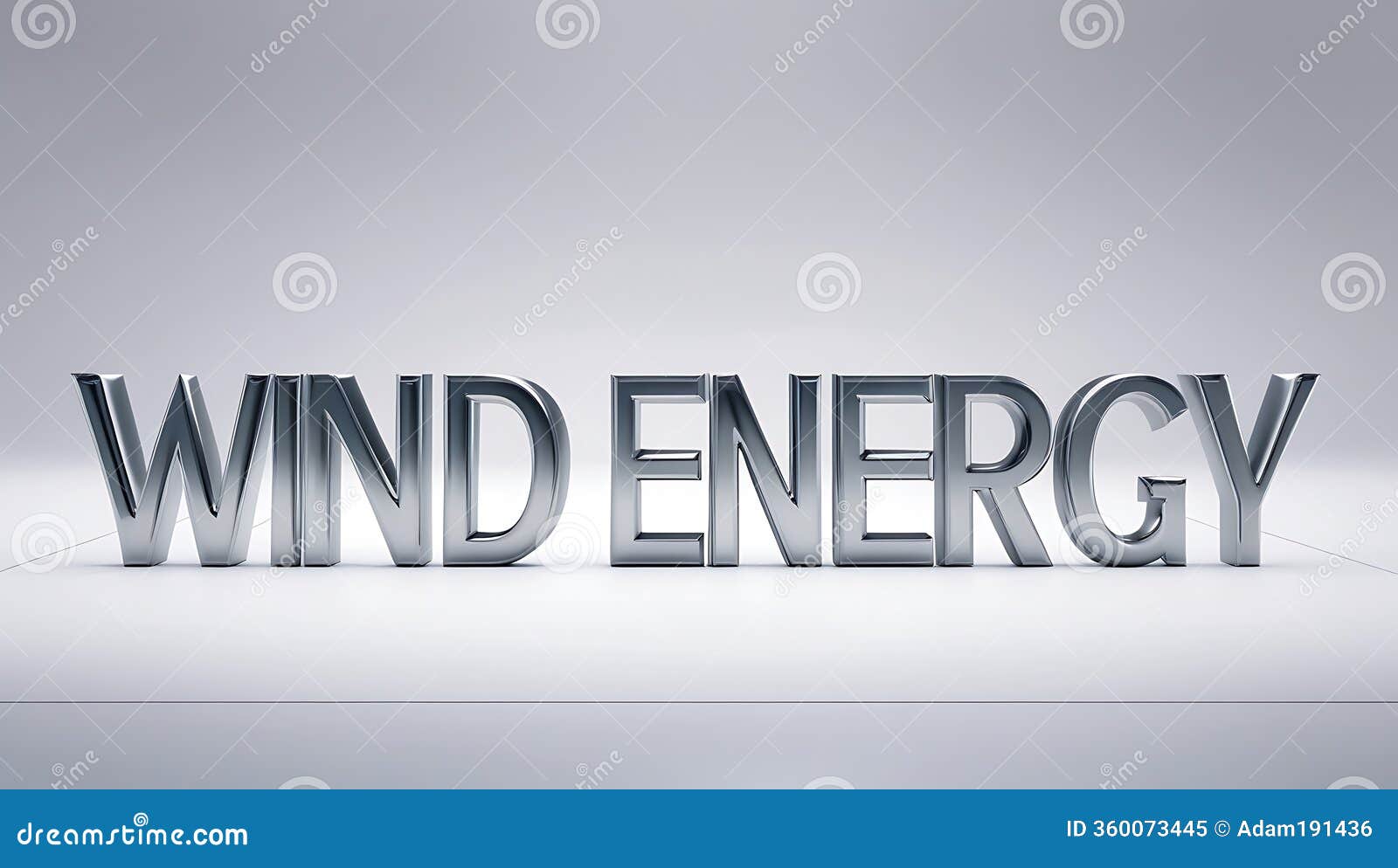 Wind Energy Concept in Bold Metallic Letters with Simple Backdrop Stock ...