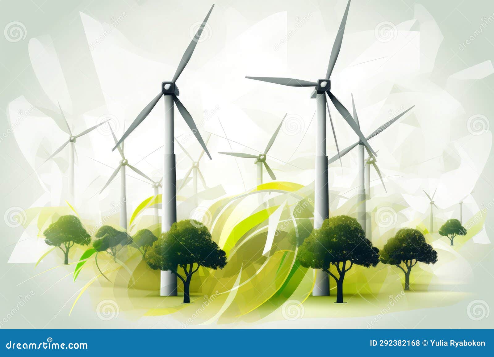 Wind Energy Concept. Generate Ai Stock Photo - Image of generated ...