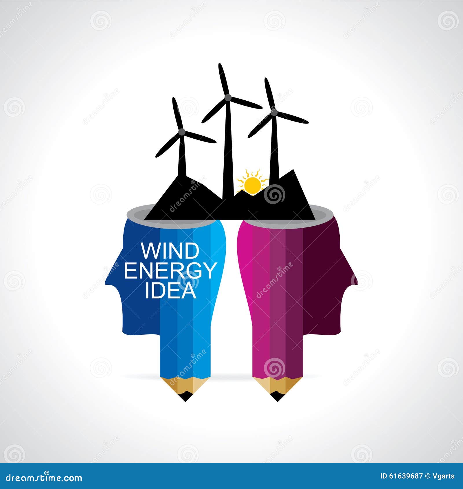 Wind energy stock vector. Illustration of abstract, invention - 61639687