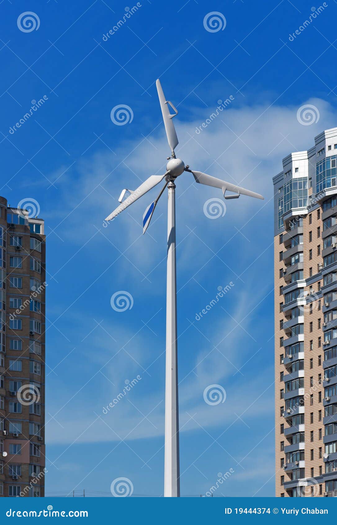 Wind Energy Generators Near Modern Buildings Stock Photo - Image of ...