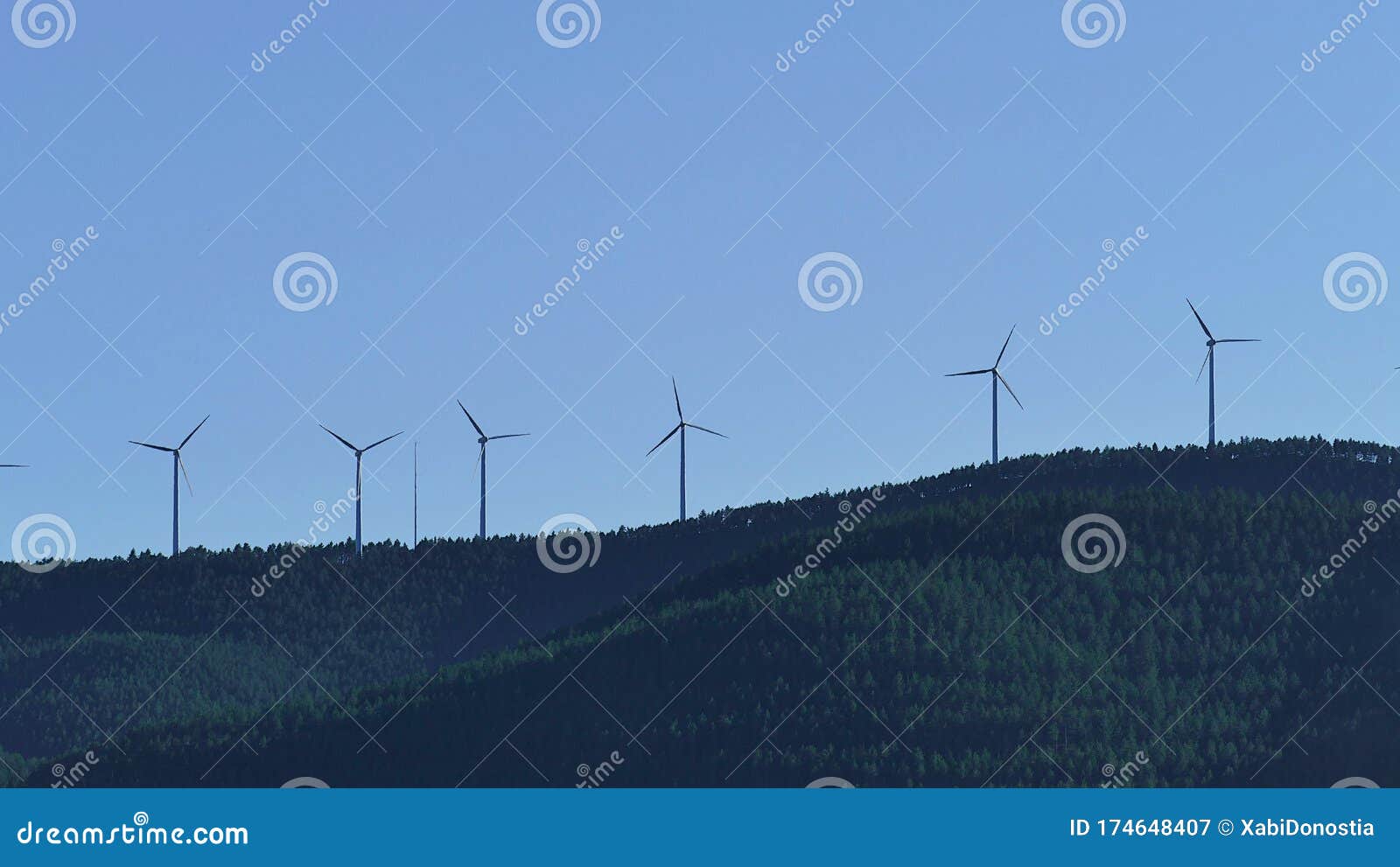 Wind Energy Generators at the Top of the Mountain Stock Image - Image ...