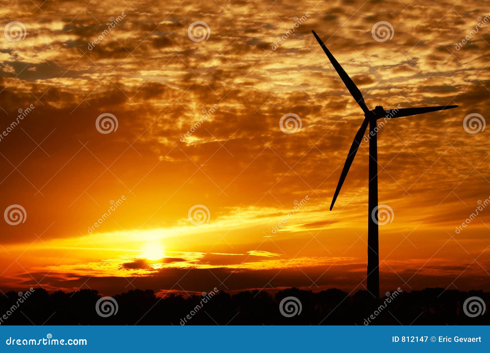 Wind Energy and Golden Sunset Stock Image - Image of nature, spring: 812147