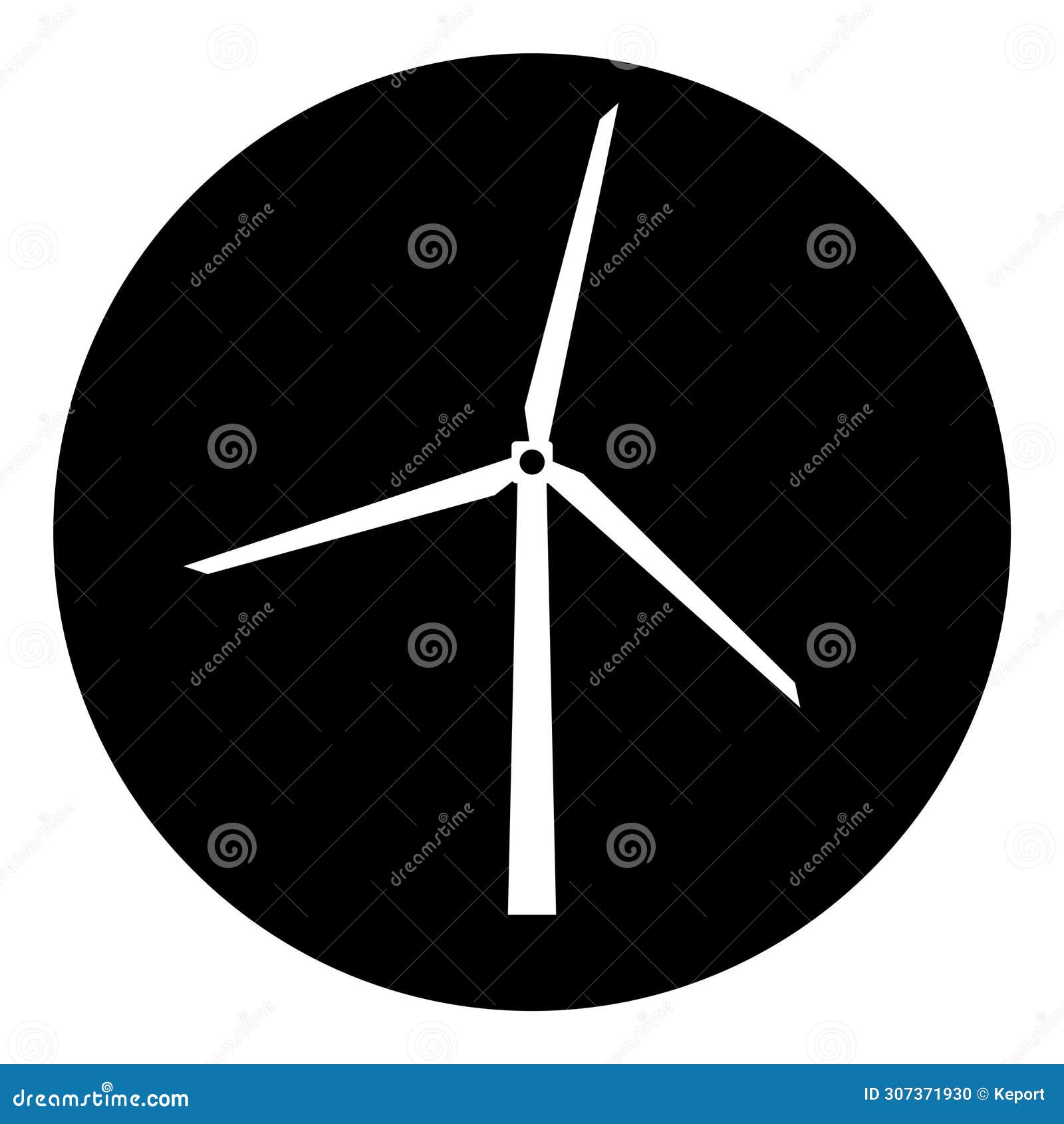 Wind Energy Icon on Simple Black Button Stock Illustration ...