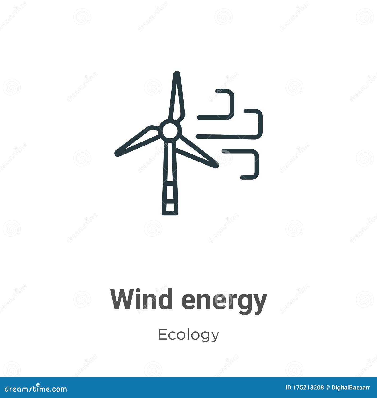 Wind Energy Outline Vector Icon. Thin Line Black Wind Energy Icon, Flat ...