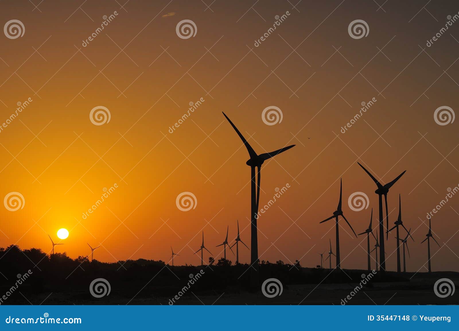 Wind energy and sunset stock photo. Image of natural - 35447148