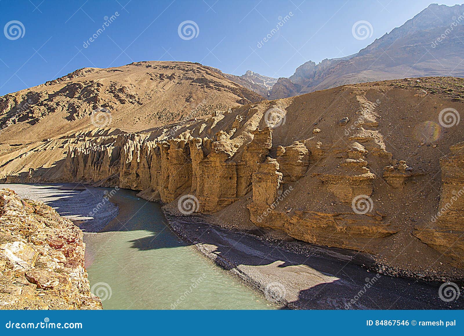 Wind Erosion in Cold Desert Stock Photo - Image of landforms, cold ...
